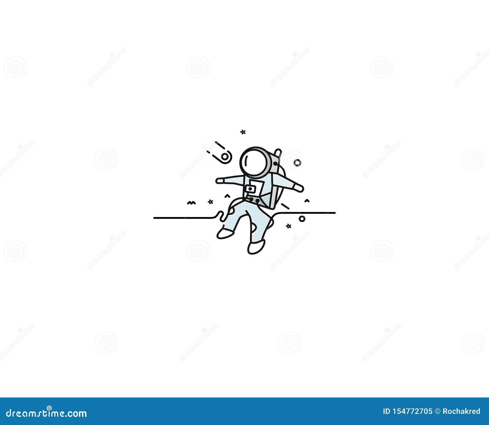 Astronaut Falling Down in a Space Stock Vector - Illustration of moon ...