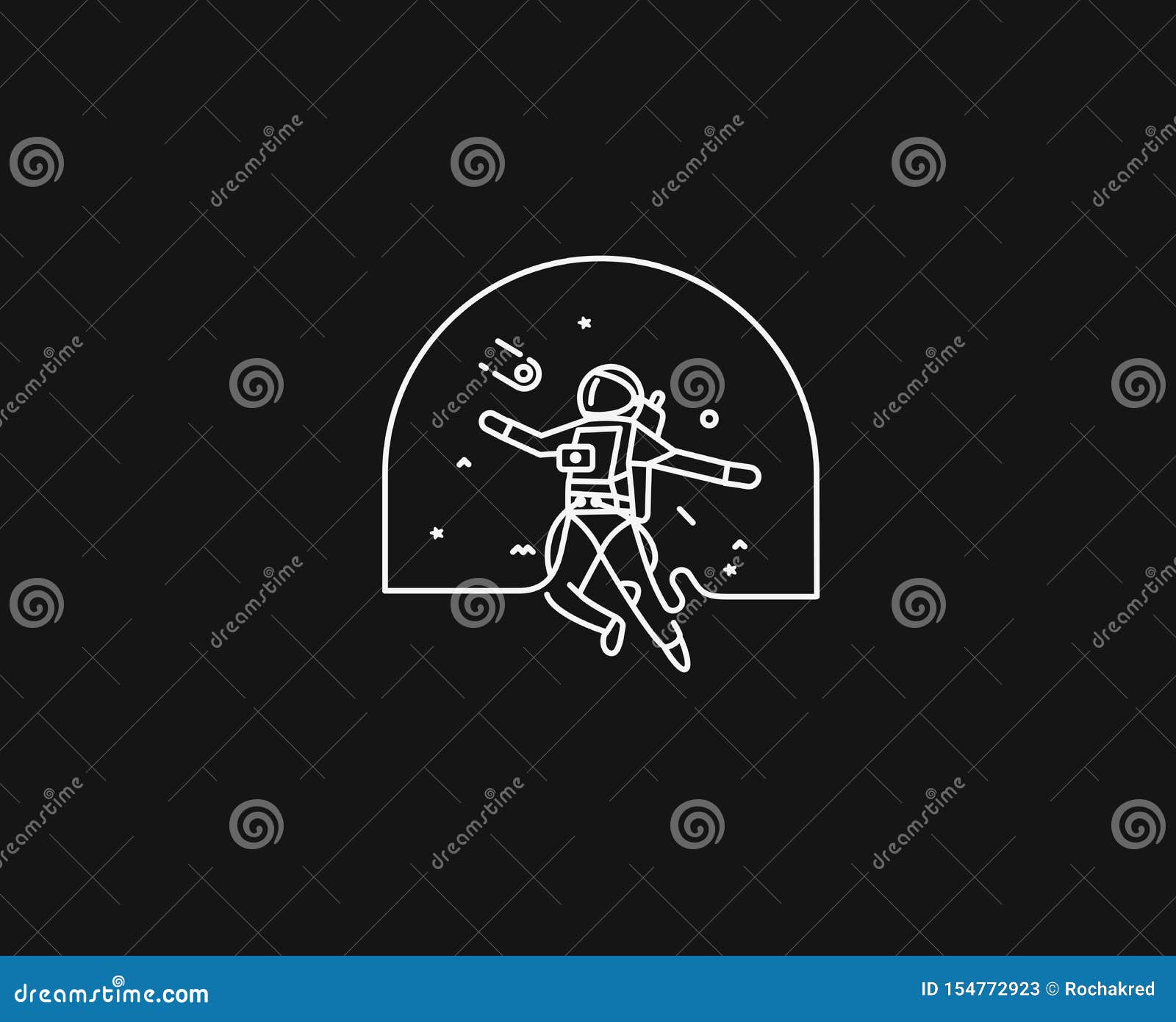 Astronaut Falling Down in a Space Stock Vector - Illustration of banner ...