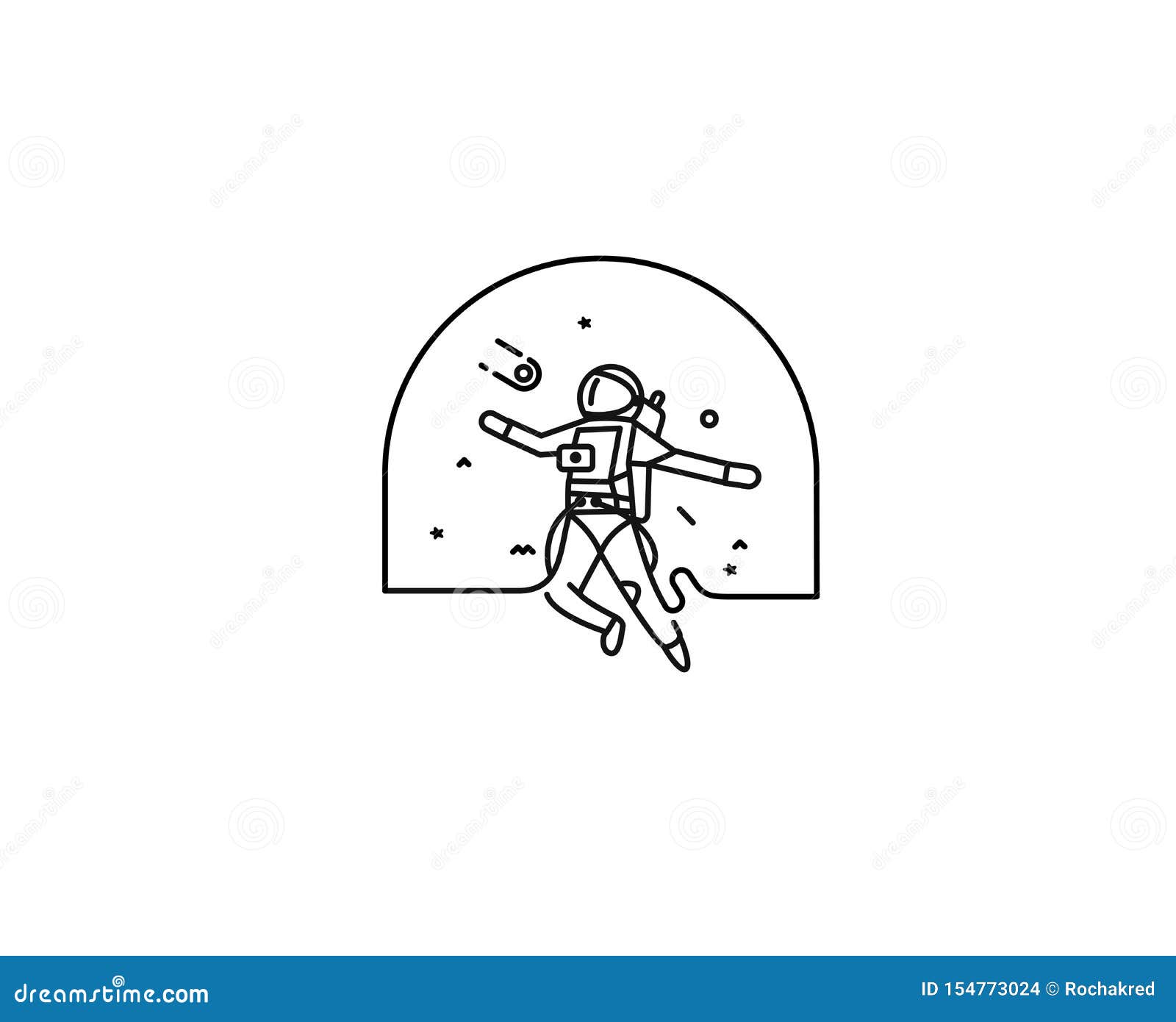Astronaut Falling Down in a Space Stock Vector - Illustration of mask ...