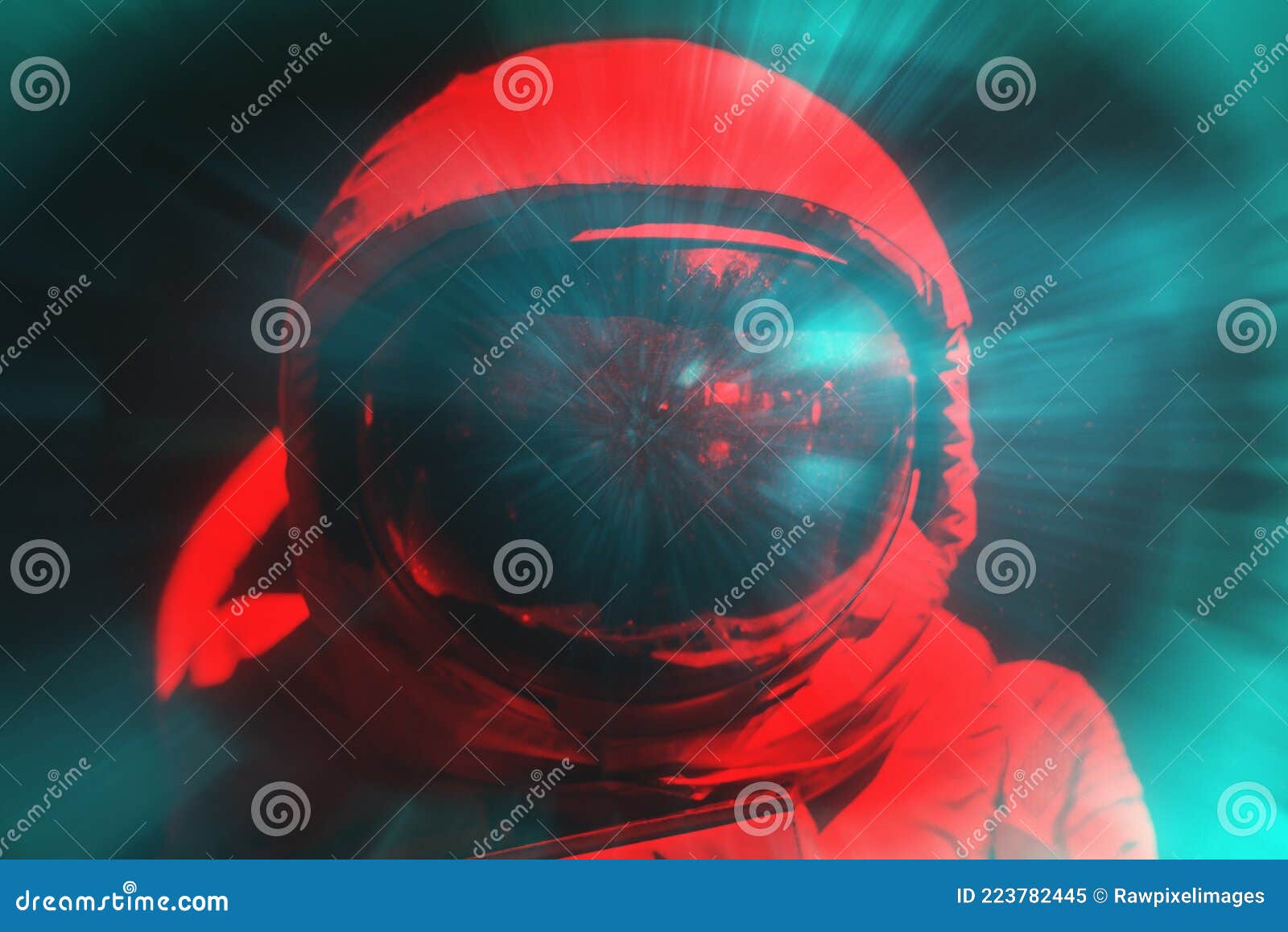 Astronaut Fitted with Spacesuit Negative Photo Effect Stock Image ...