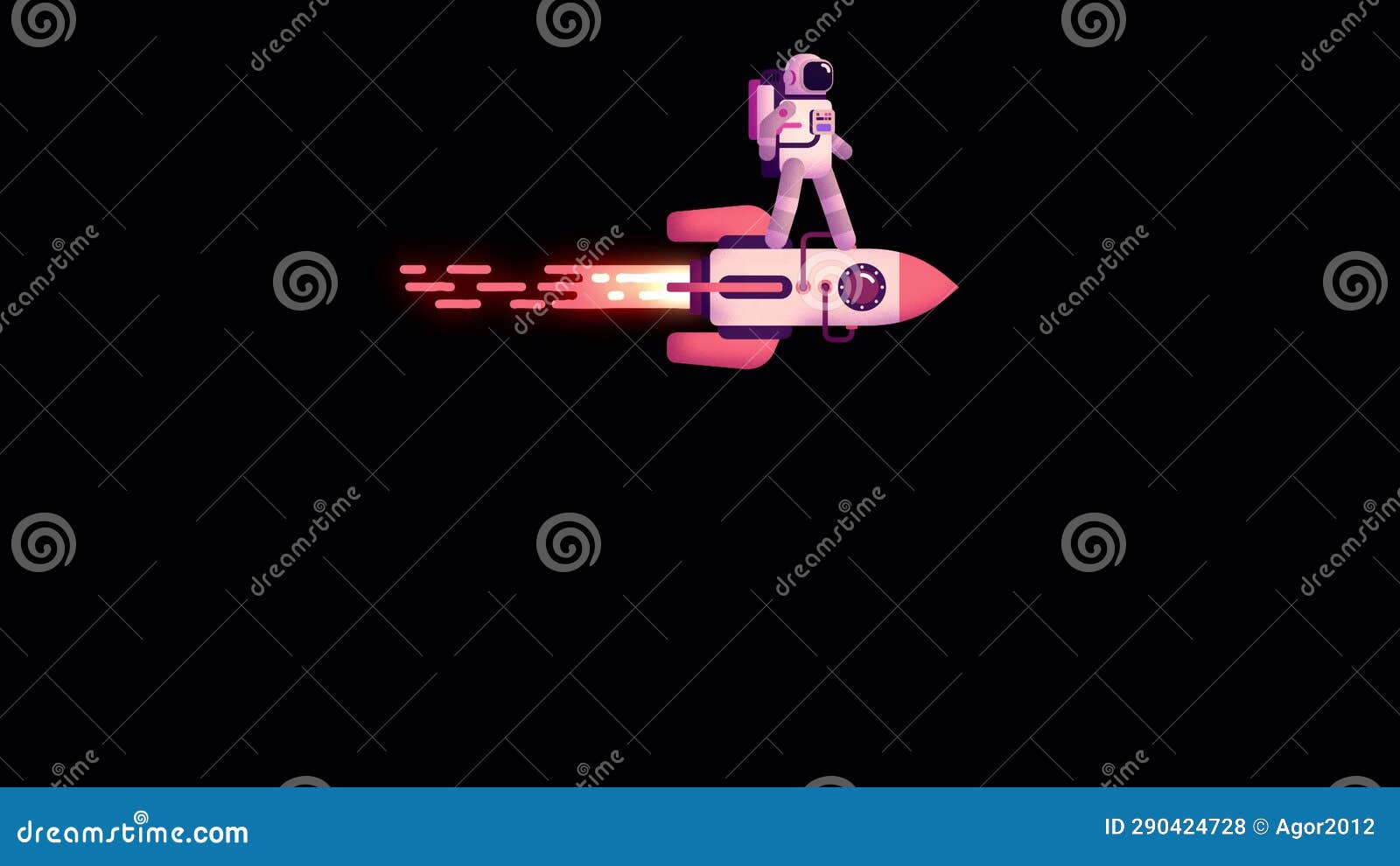 Astronaut Flies in Space Standing on a Rocket Stock Footage - Video of ...