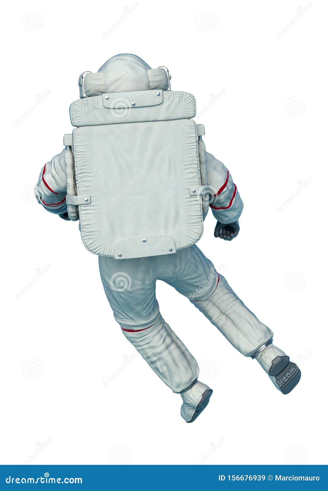 Astronaut Float Back Pose In A White Background Rear View Stock ...