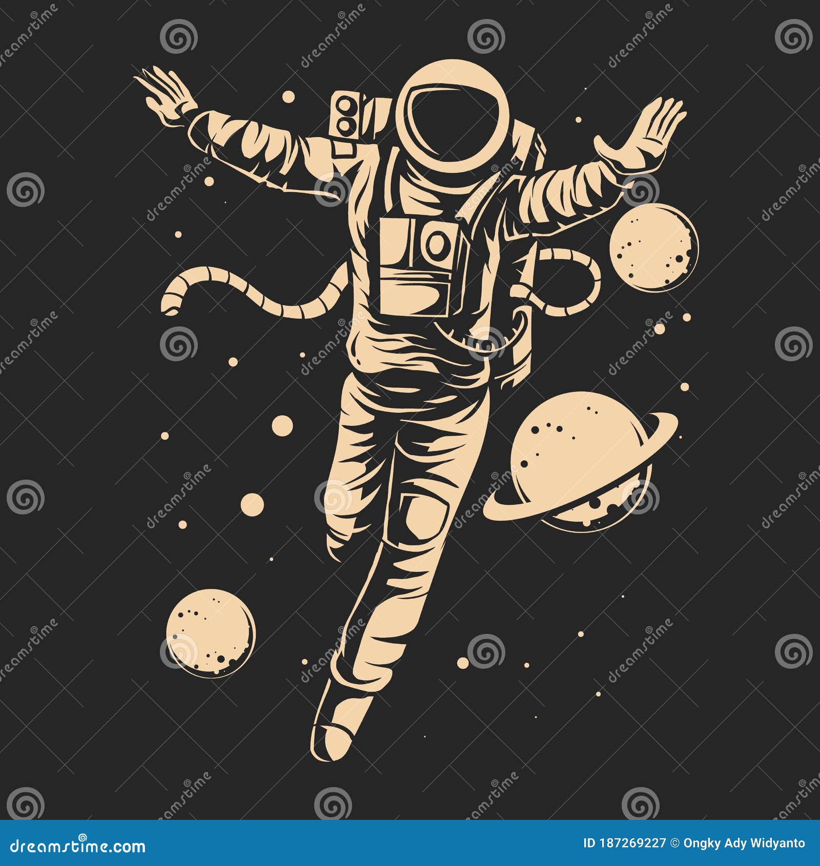 Astronaut Float On Space Vector Illustration Artwork Design ...