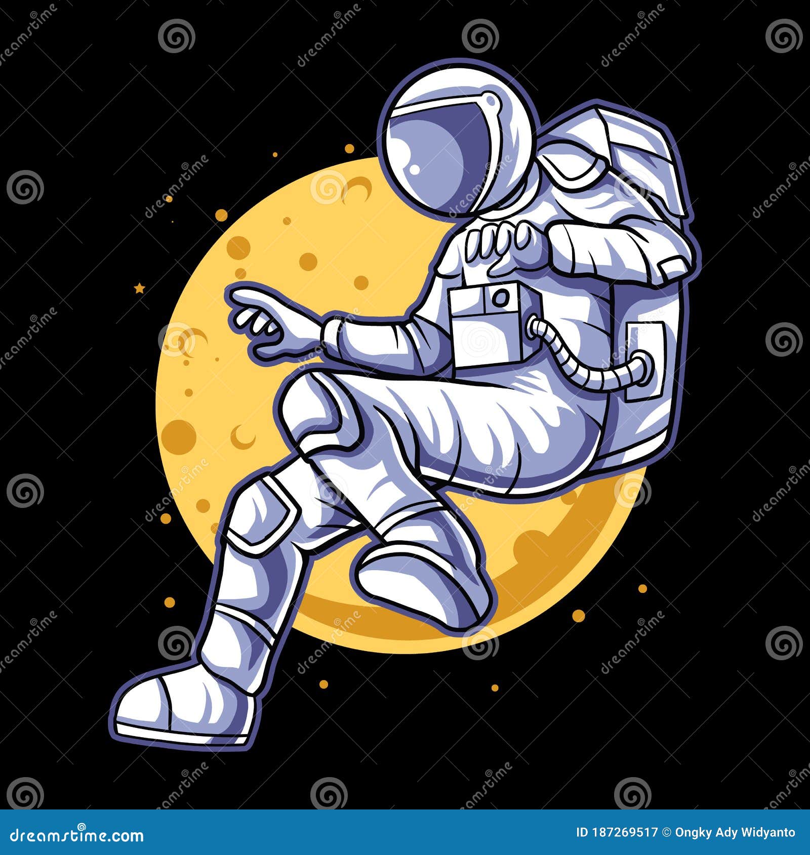 Astronaut Float On Space Vector Illustration Artwork Design ...