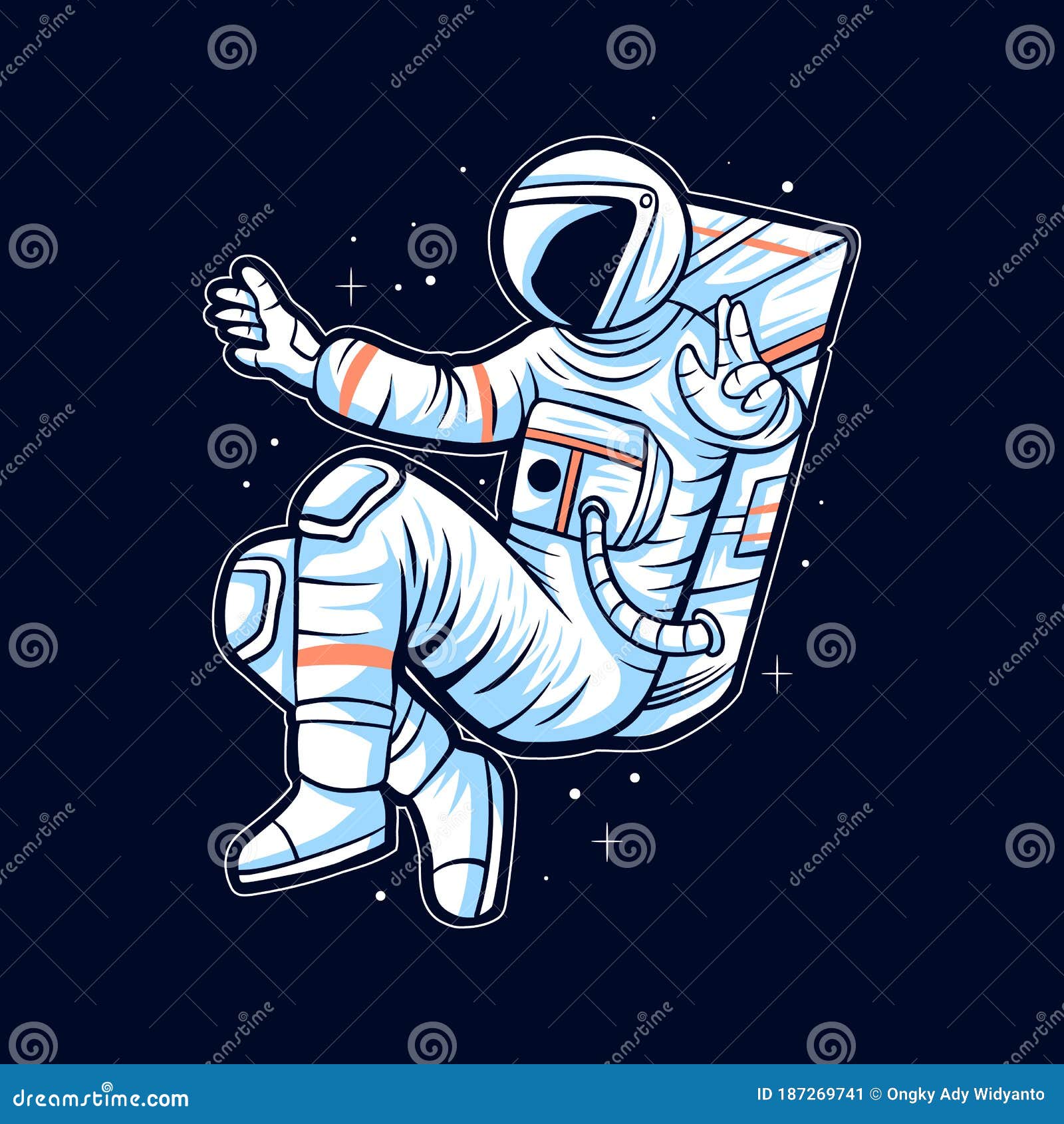 Astronaut Float on Space Vector Illustration Artwork Design Stock ...