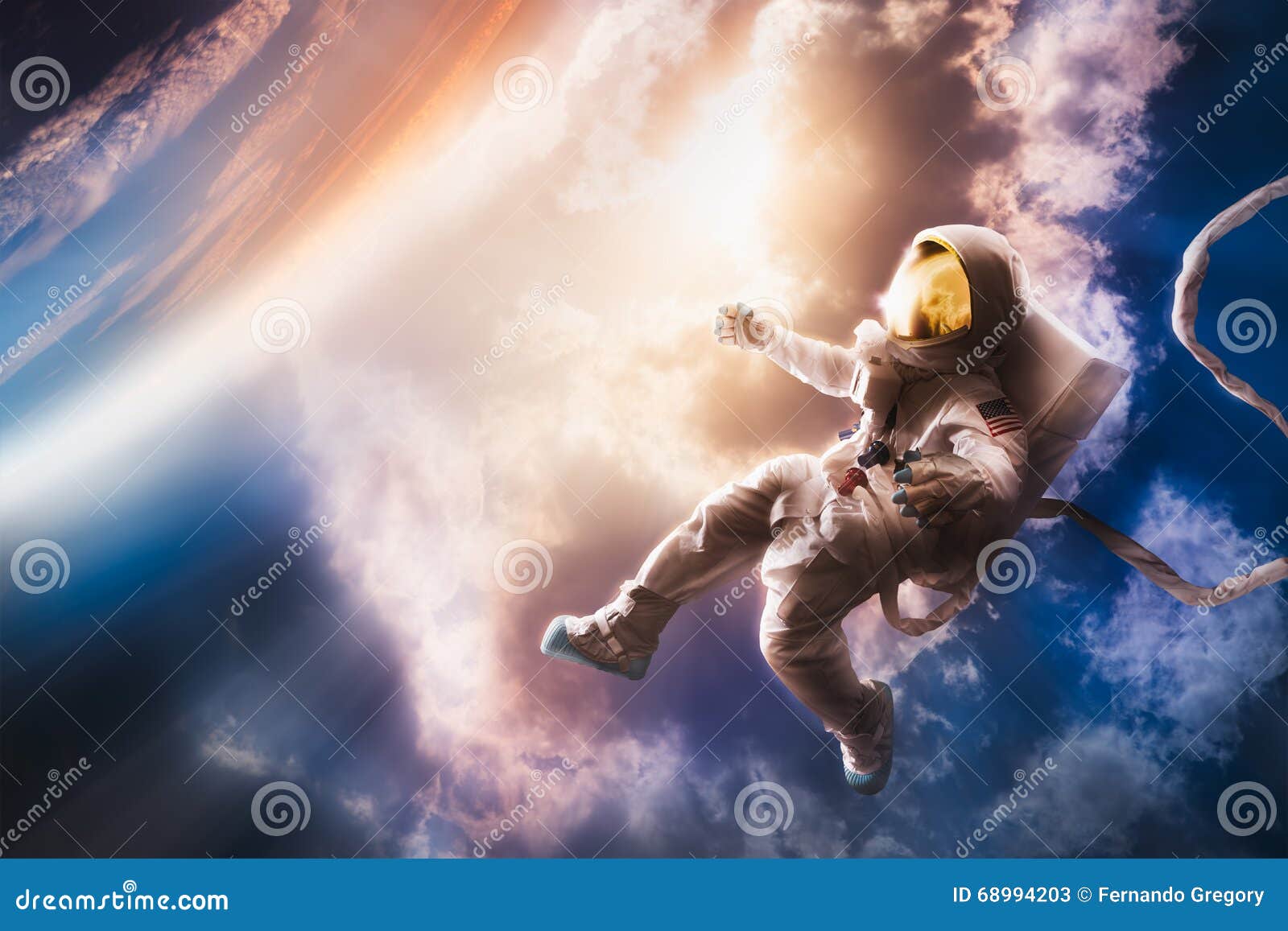 Astronaut Floating in the Atmosphere Stock Image - Image of shuttle ...