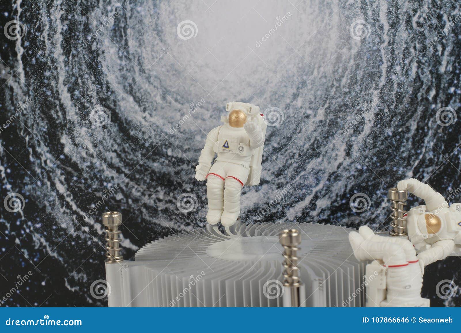 An Astronaut Floating in Black Background for Space Stock Photo - Image ...