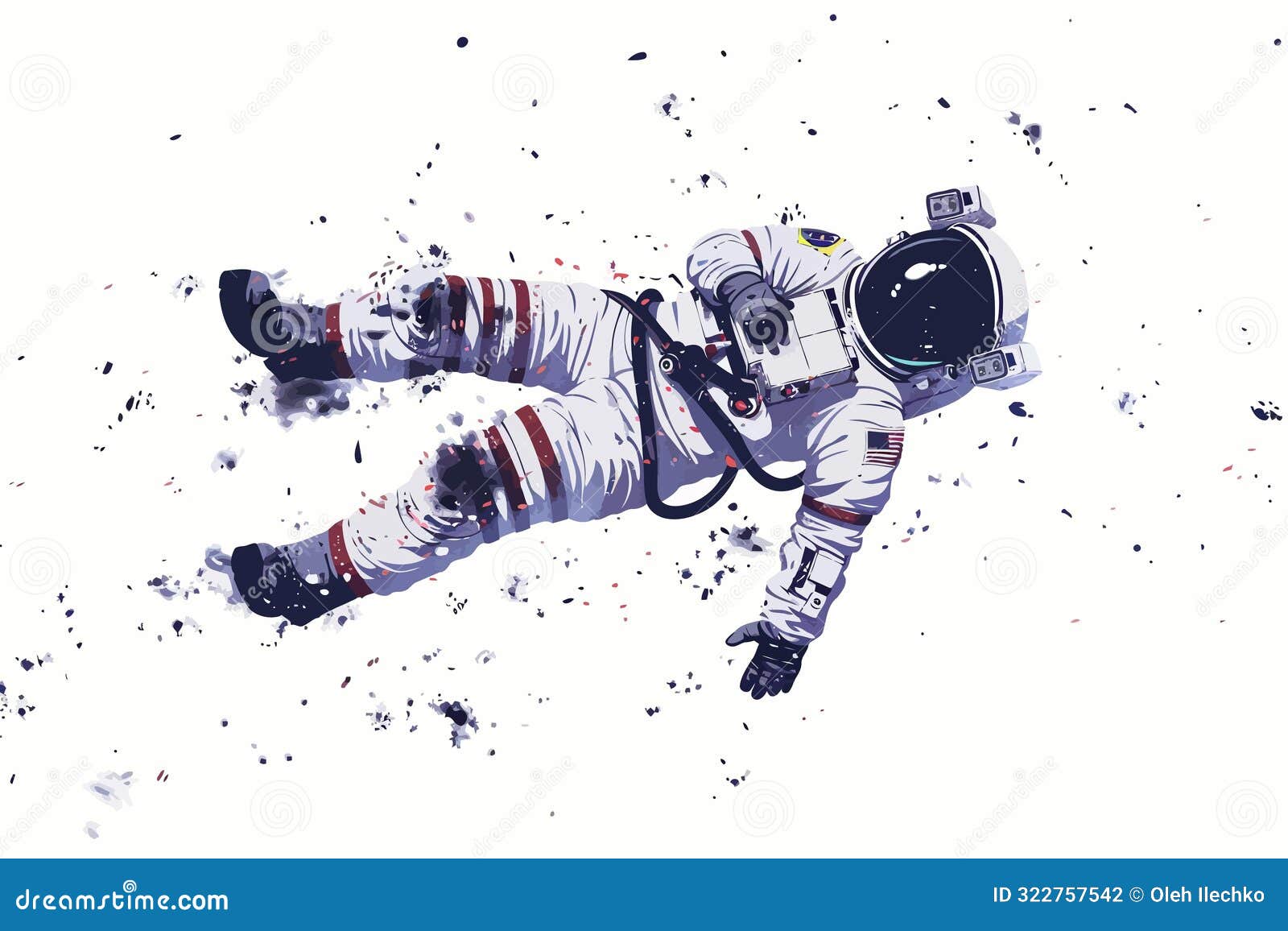 Astronaut Floating in the Cosmos Isolated Vector Style Stock Vector ...