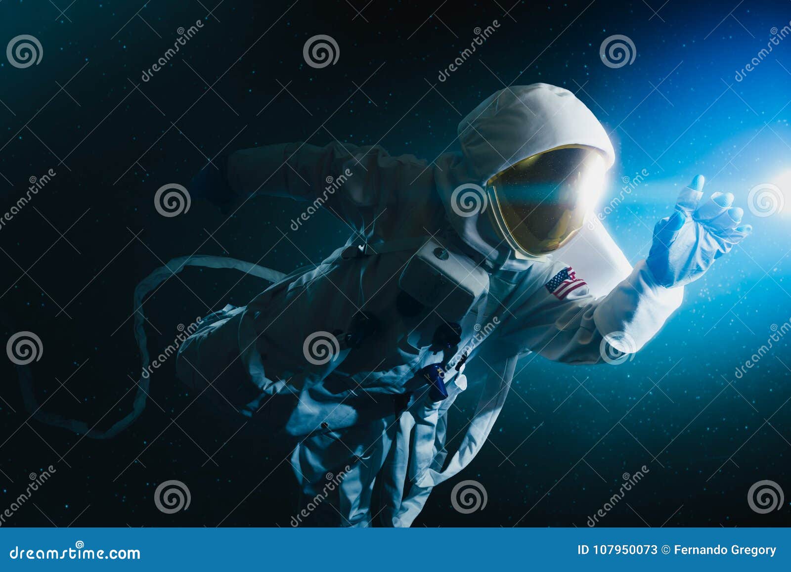 Astronaut Exploring Outer Space Stock Image - Image of orbit, solar ...