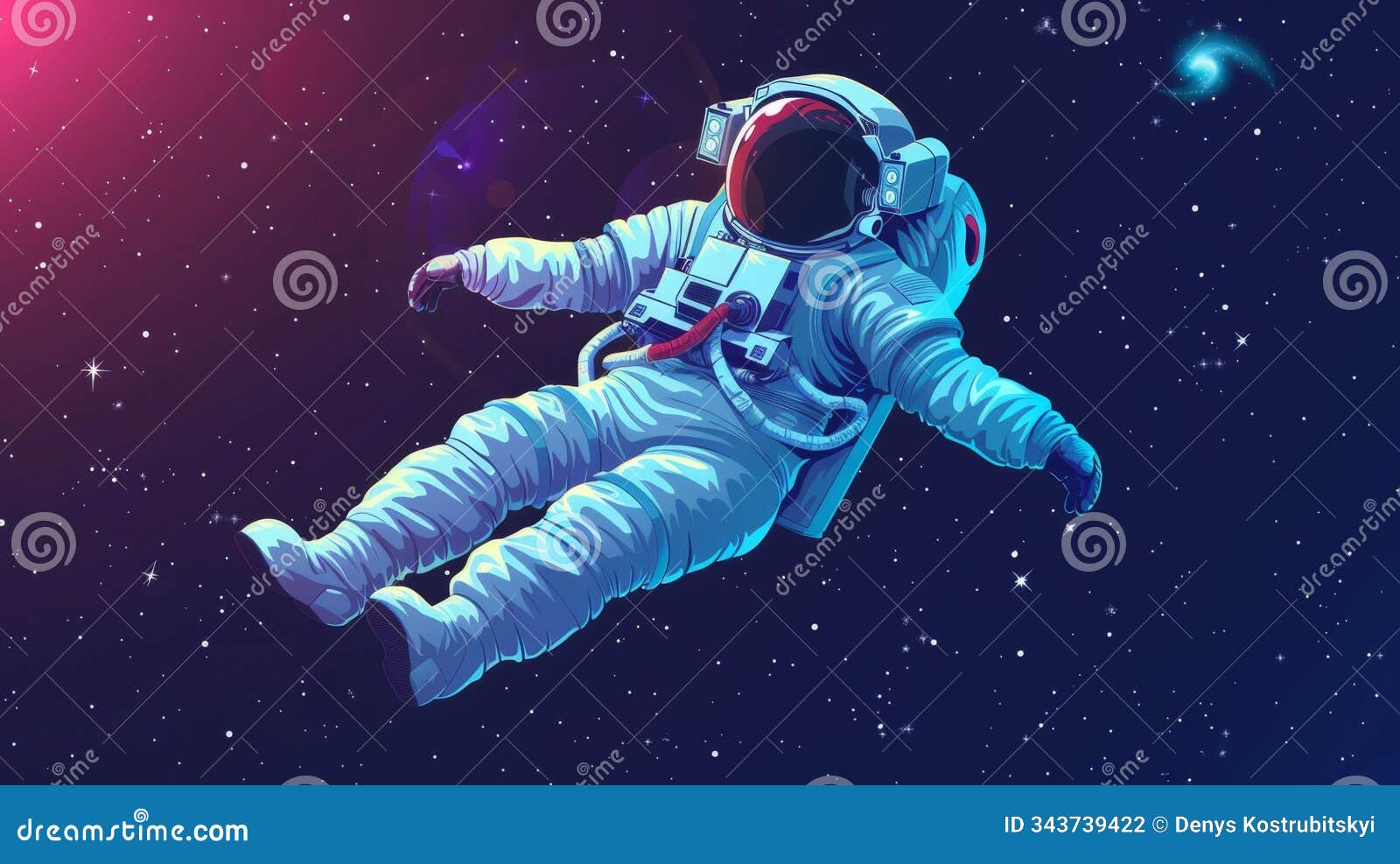Astronaut Floating in Outer Space with Stars and Galaxies in the ...