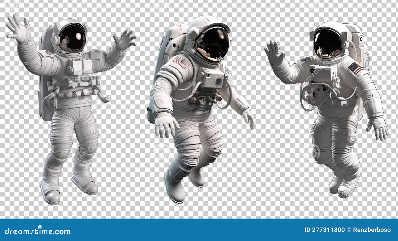 Astronaut Floating Set Isolated on Transparent Background - Generative ...