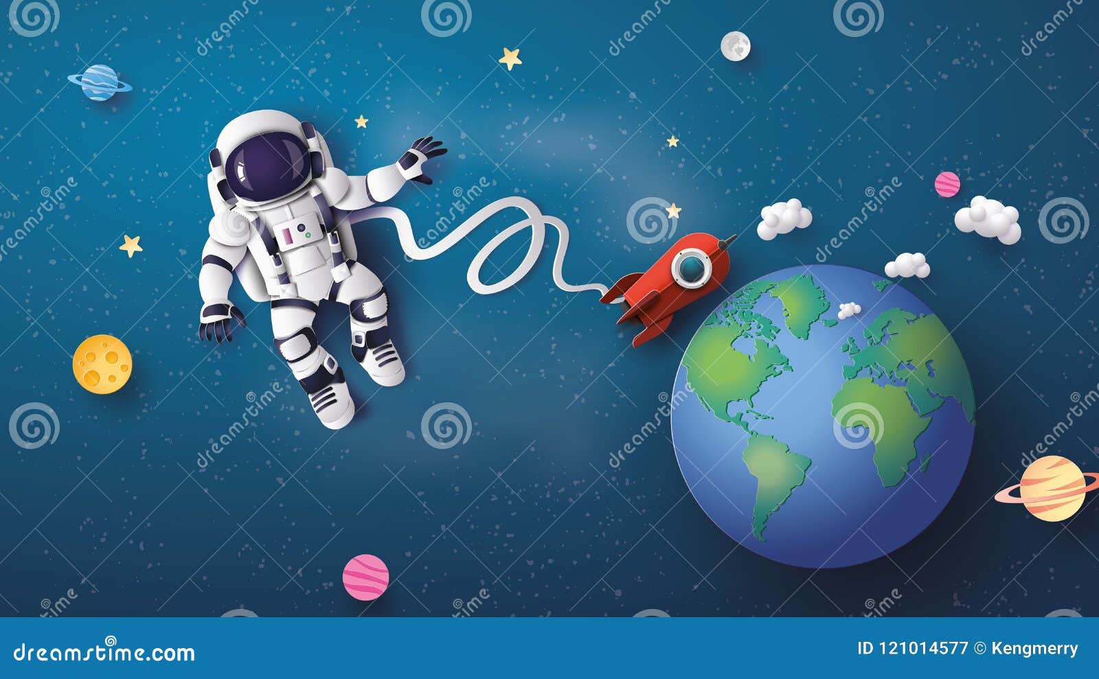 Astronaut Floating In The Stratosphere Vector Illustration ... Astronaut Floating In The Stratosphere Vector Illustration ...