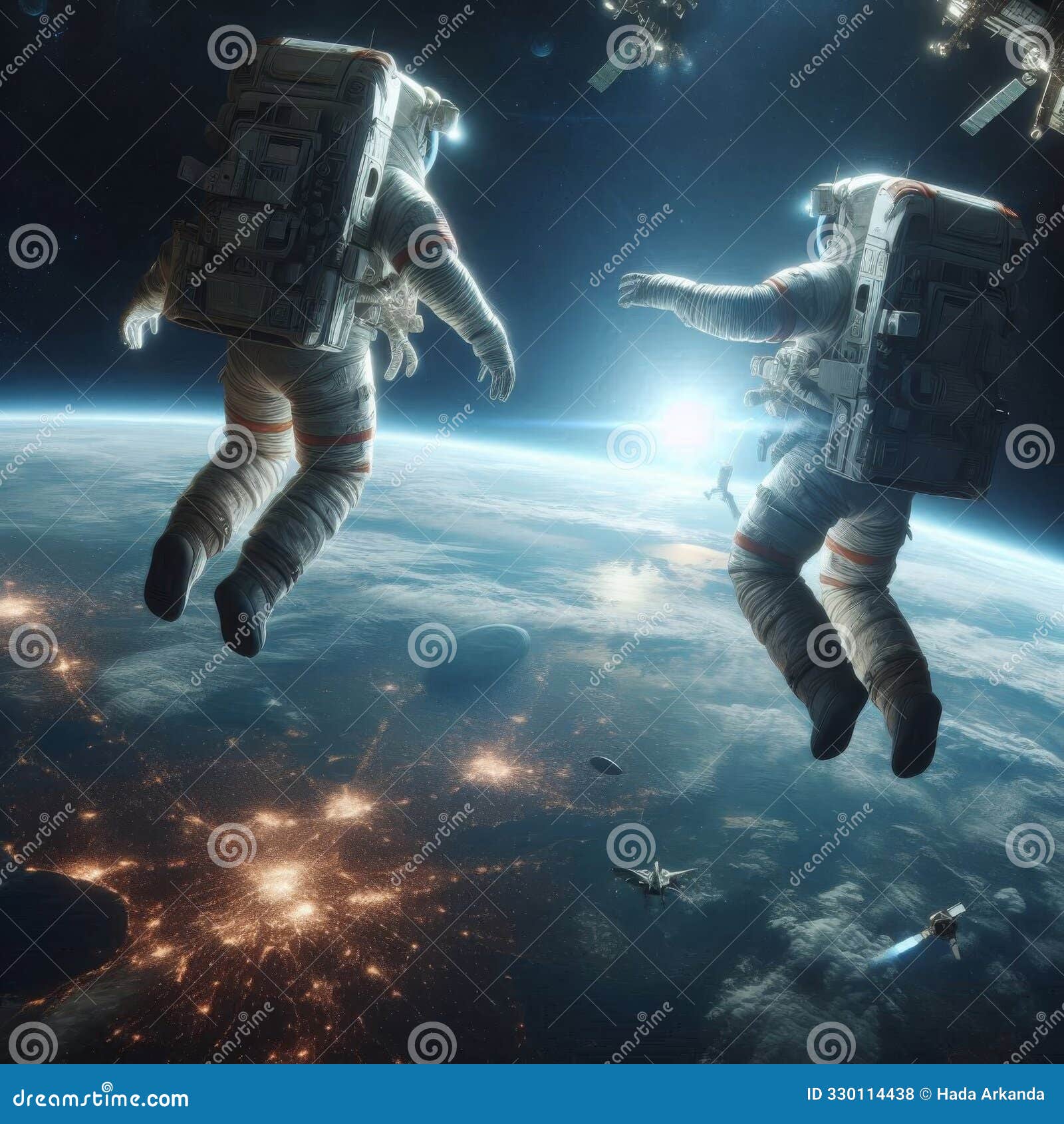 Astronaut Floating In The Vastness Of Outer Space Stock Photo | CartoonDealer.com #330114438