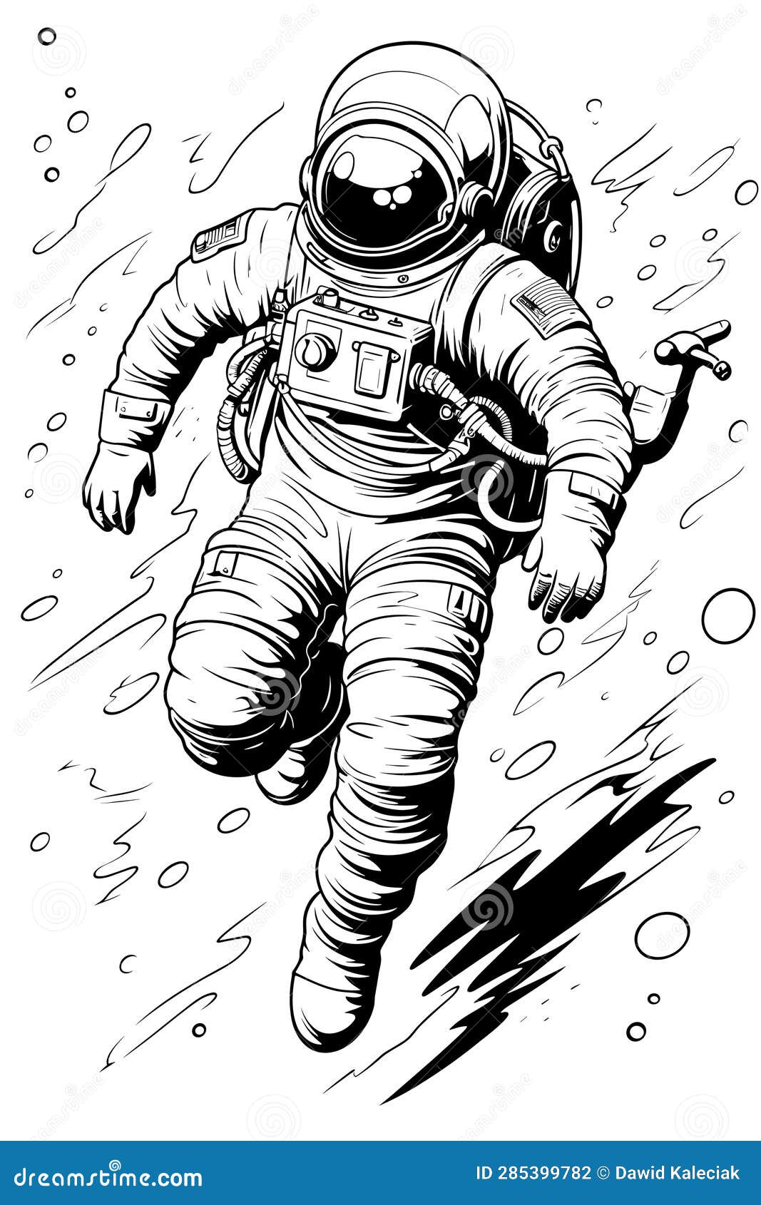 Floating Astronaut Floating Side View