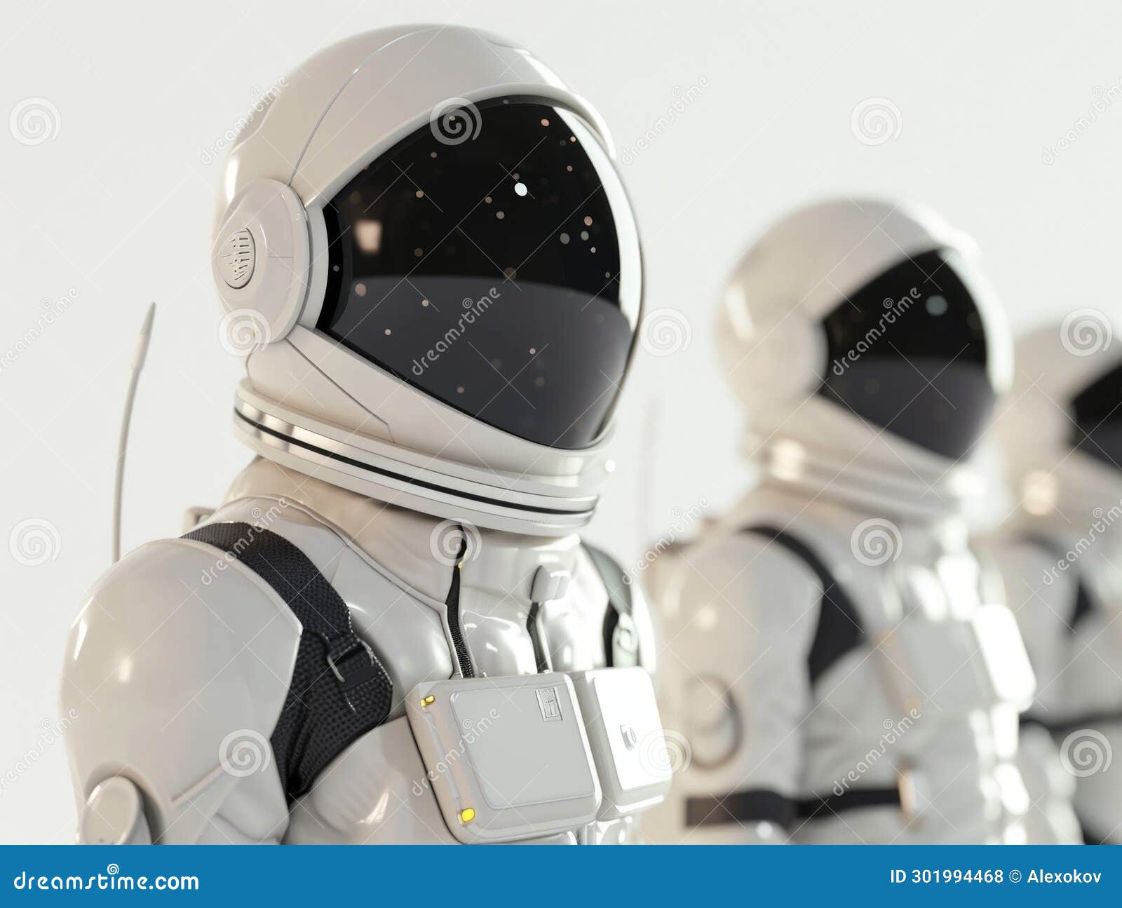 Astronaut in Front of a Group of Astronauts. 3D Rendering Generative AI ...