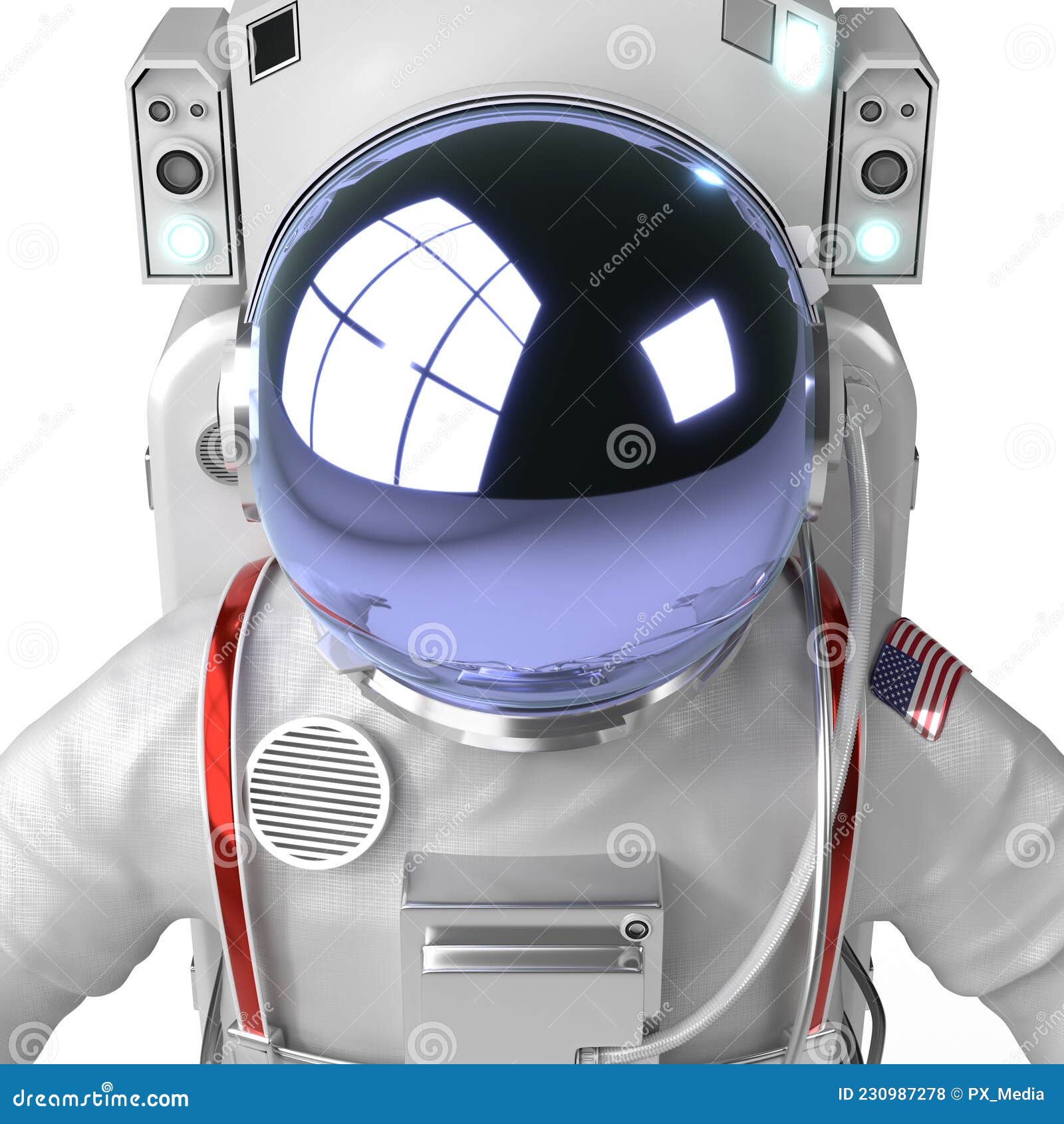 Astronaut, Front View, Close-up Composition Stock Illustration ...