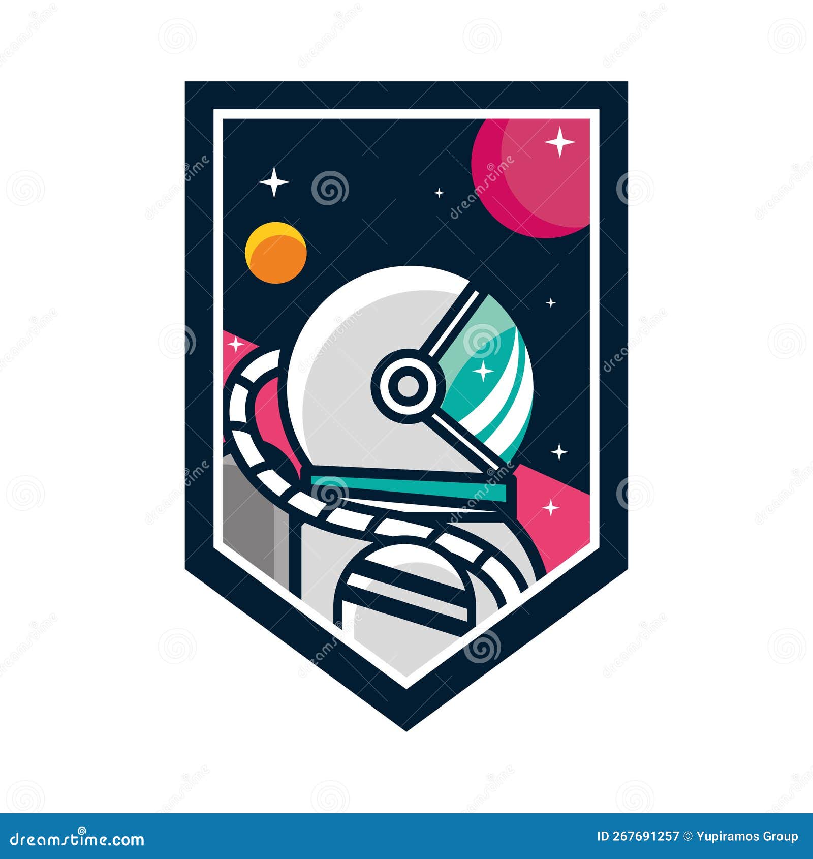 Astronaut Galaxy Space Badge Stock Vector - Illustration of planet ...