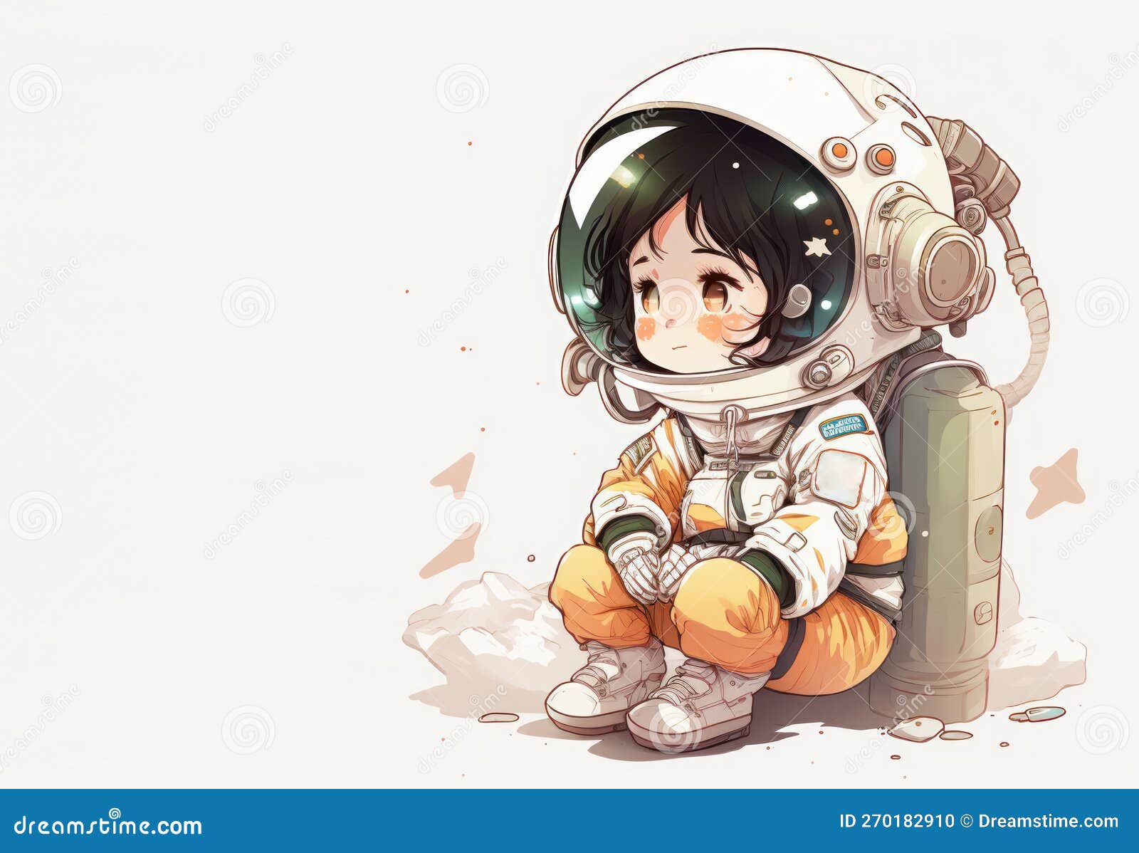 Astronaut Girl Waiting for Some One. Ai Generated Stock Illustration ...
