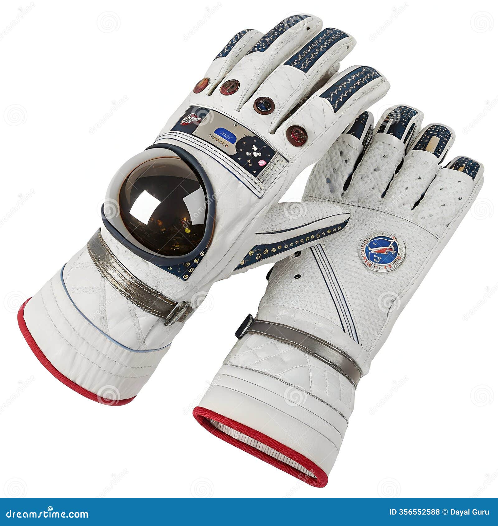 Astronaut Gloves 3D Icon, Space Exploration Symbol Isolated on White ...