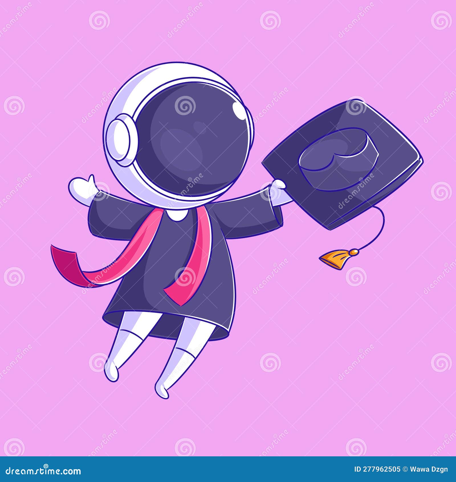 Astronaut Graduate Students Standing on Stage Flat Style Stock Vector ...