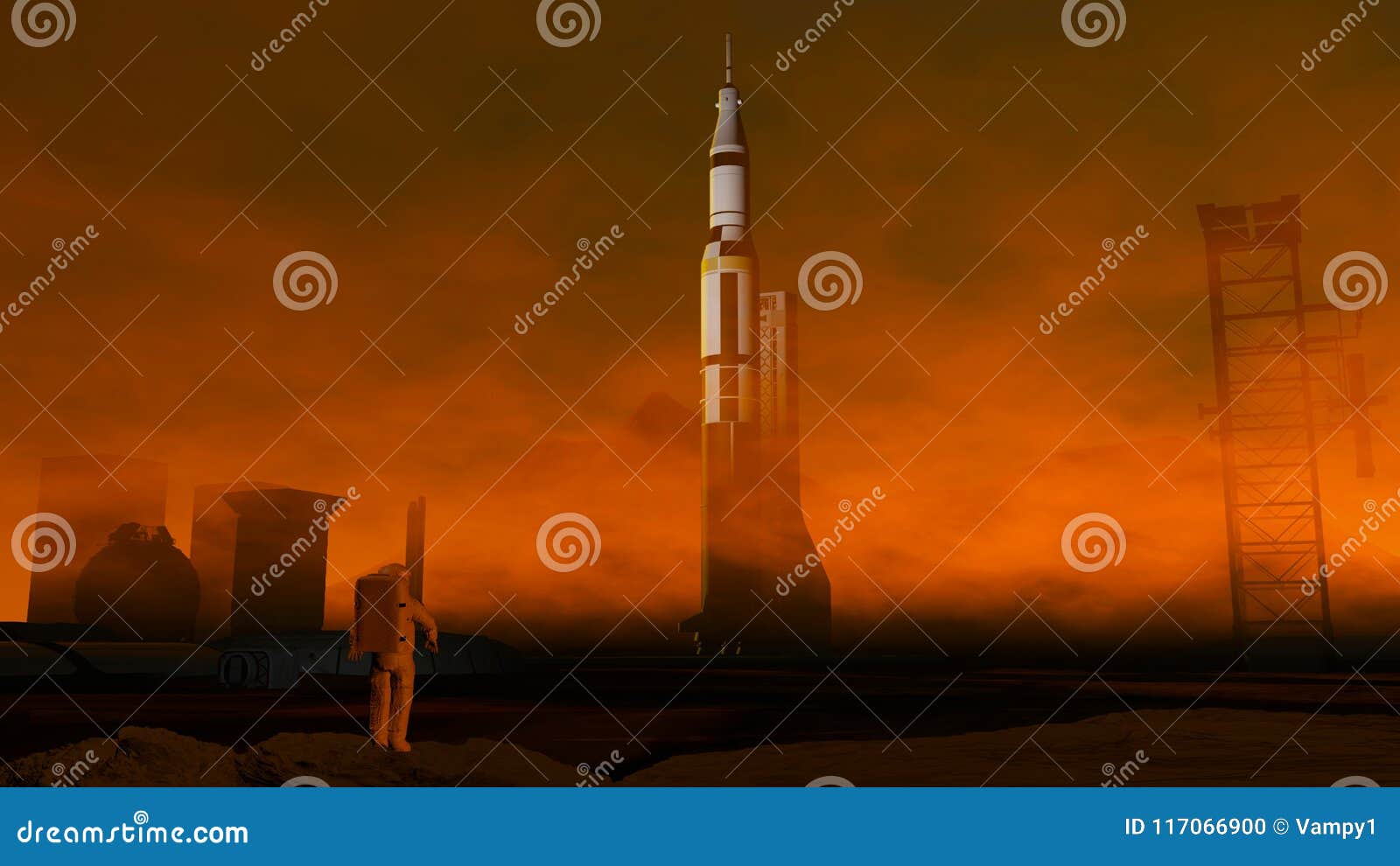 Astronaut Base On The Grey Satellite. Vector Illustration ...