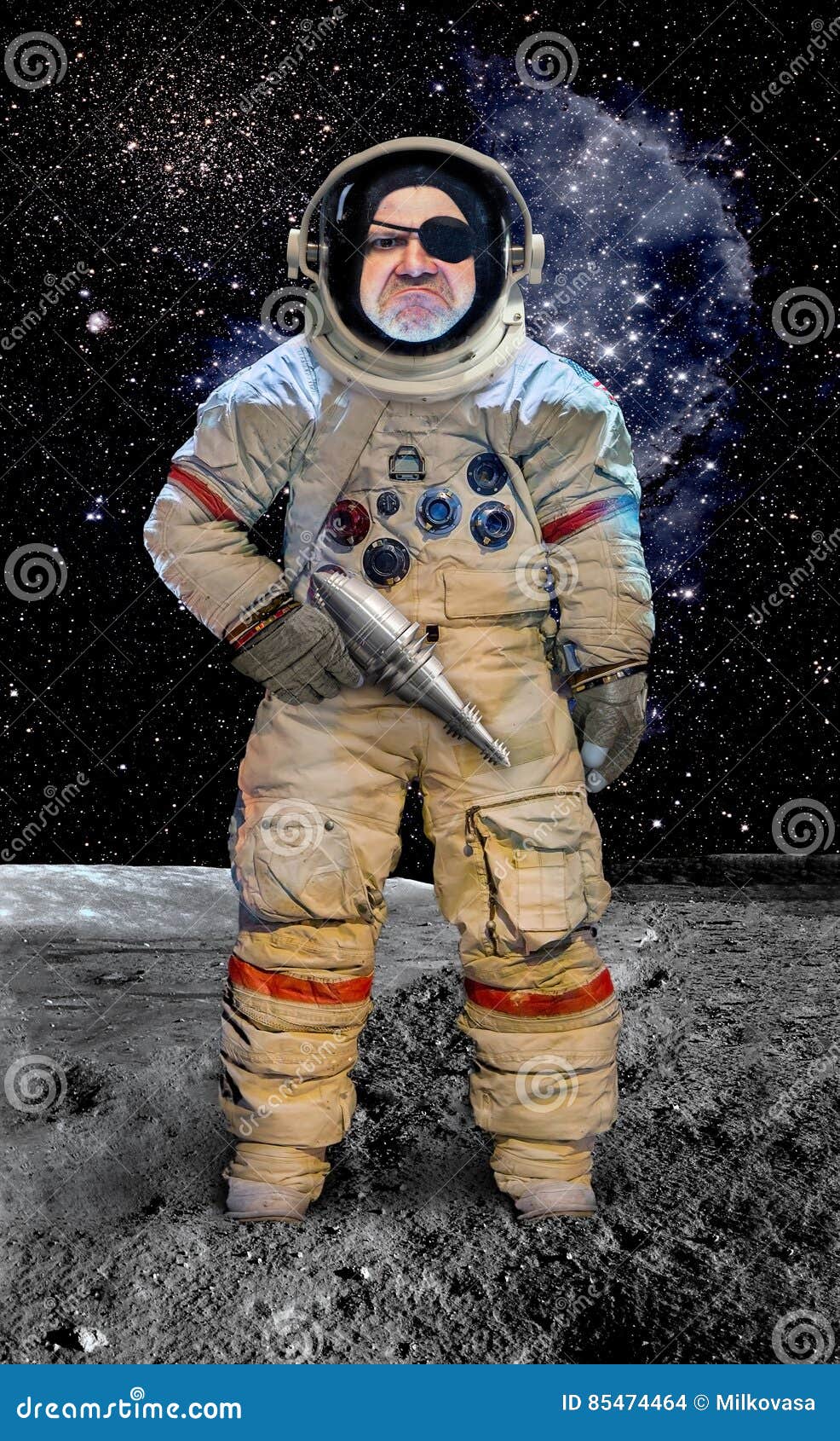 Astronaut with a Gun Standing on Planet Stock Photo - Image of nasa ...