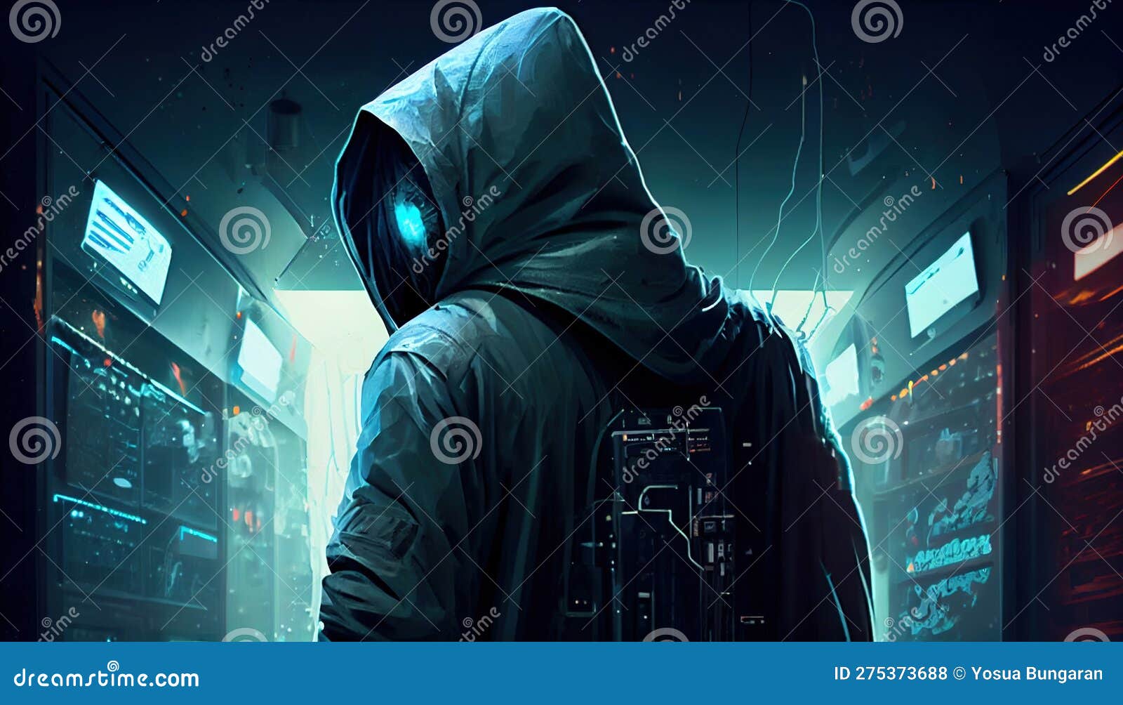 Astronaut Hacktivist, Digital Art Illustration, Generative AI Stock ...