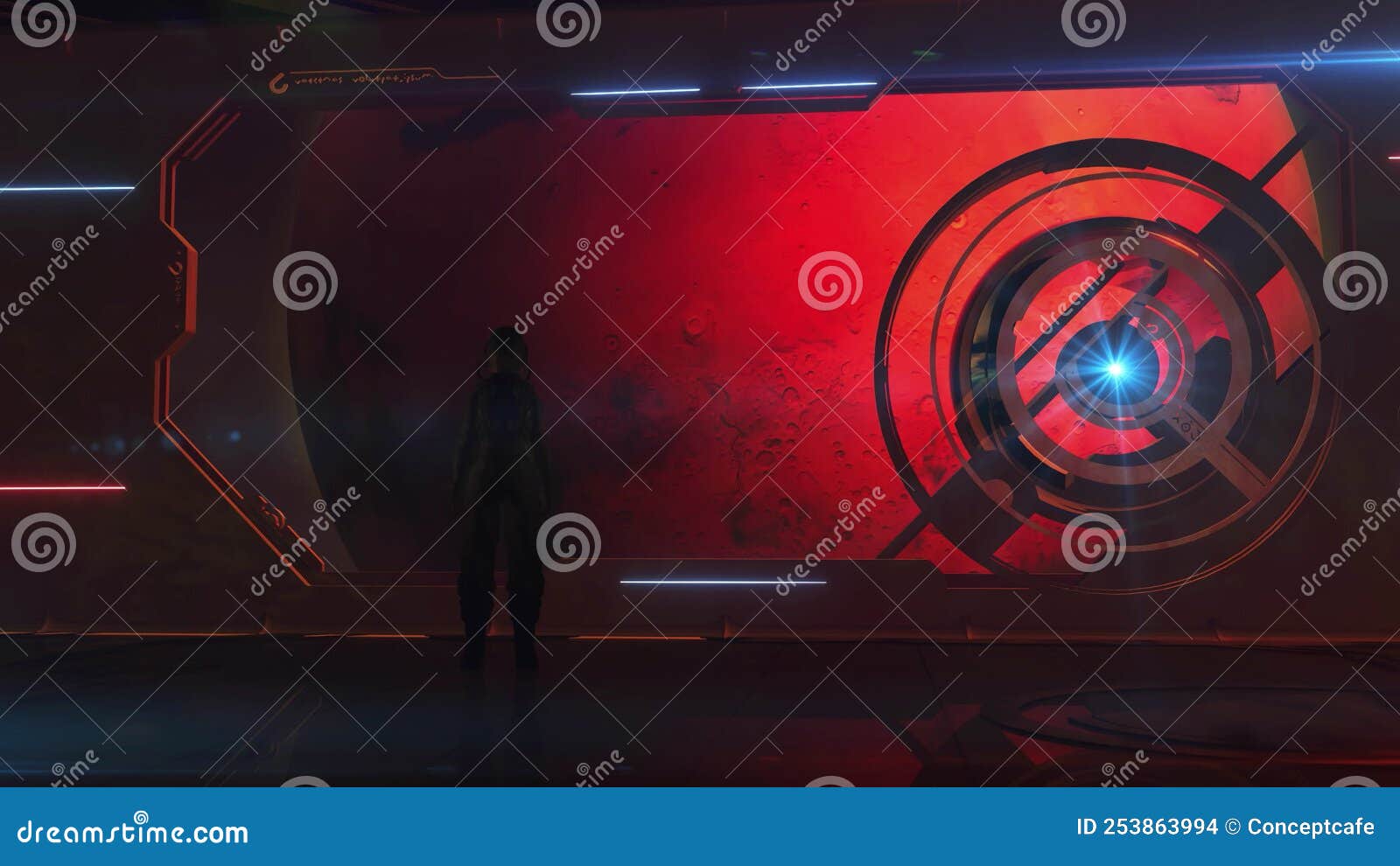 An Astronaut is Standing in a Spaceship, 3D Render Stock Footage ...