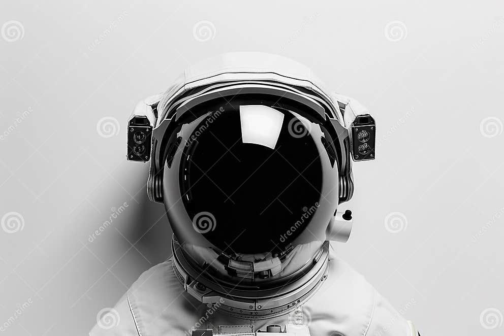 Astronaut Helmet Facing Forward Astronaut Helmet on a White Stock ...