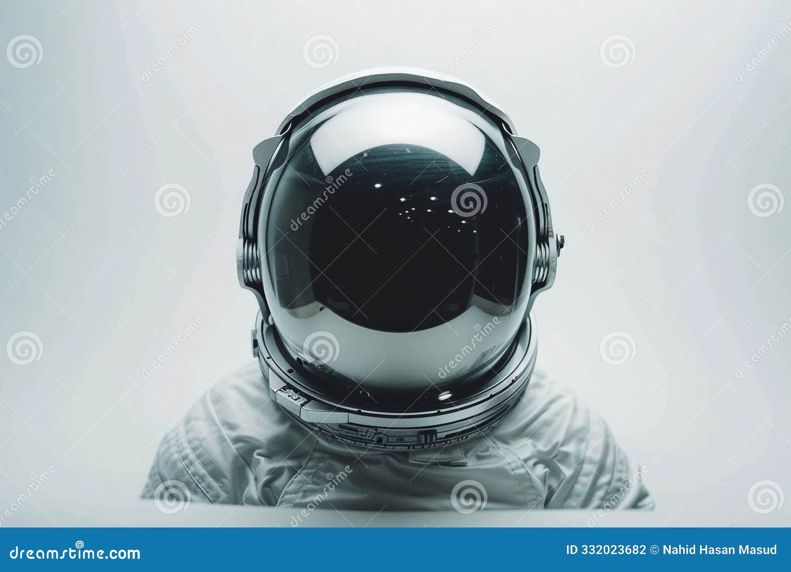 Astronaut Helmet Facing Forward Astronaut Helmet on a White Stock ...