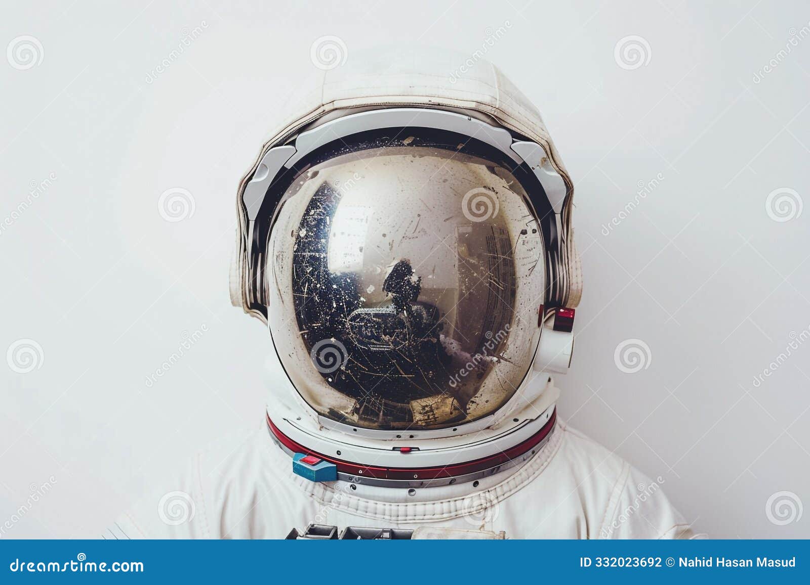 Astronaut Helmet Facing Forward Astronaut Helmet on a White Stock ...