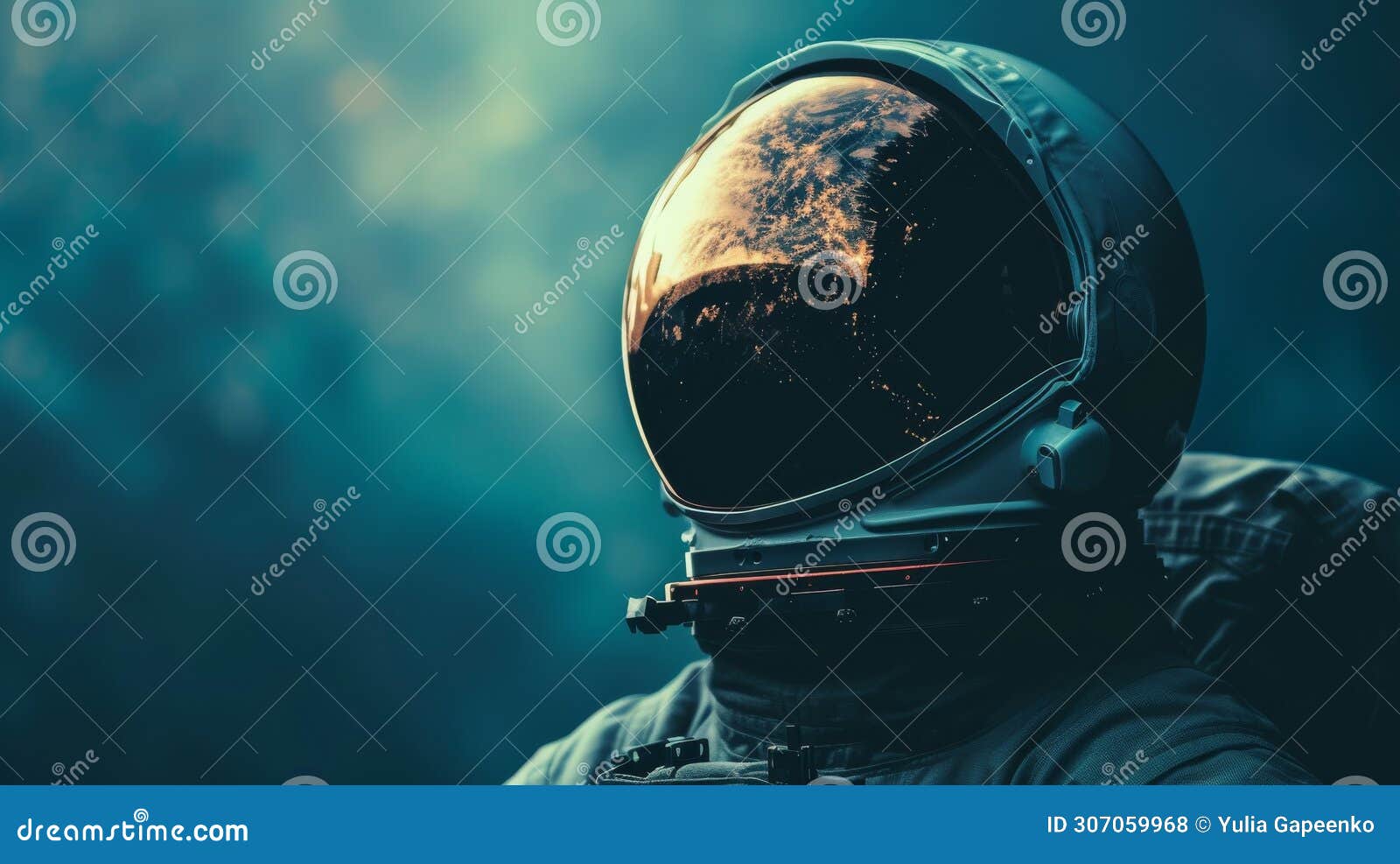 Reflections of Earth in Space Stock Photo - Image of cosmos, suit ...