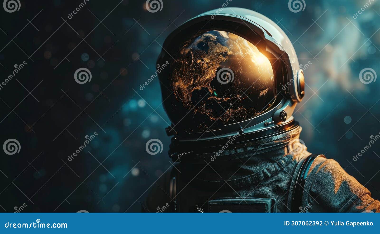 Reflections of Earth in Space Stock Photo - Image of adventure ...