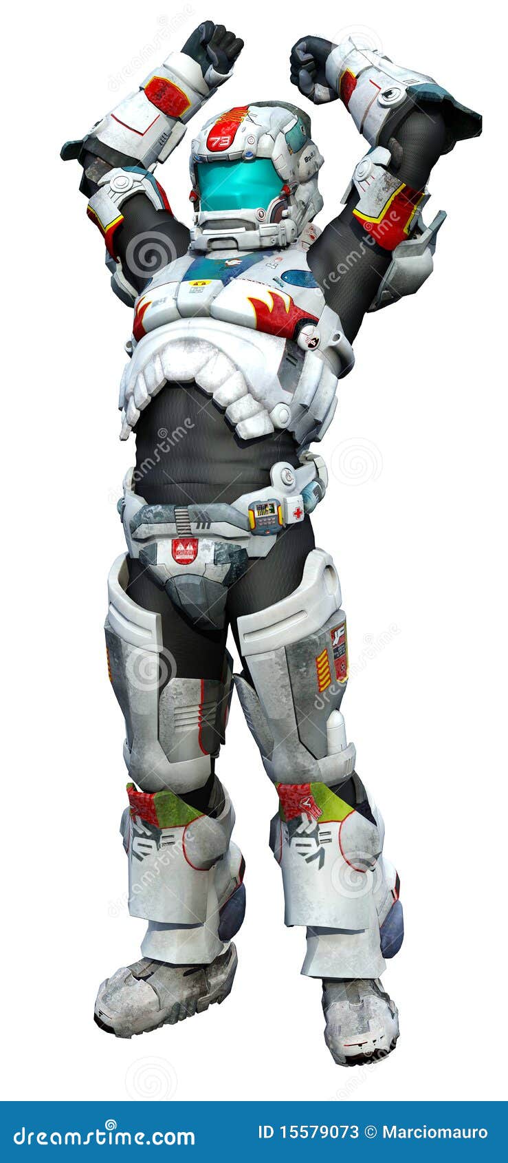 Astronaut hero - victory stock illustration. Illustration of future ...