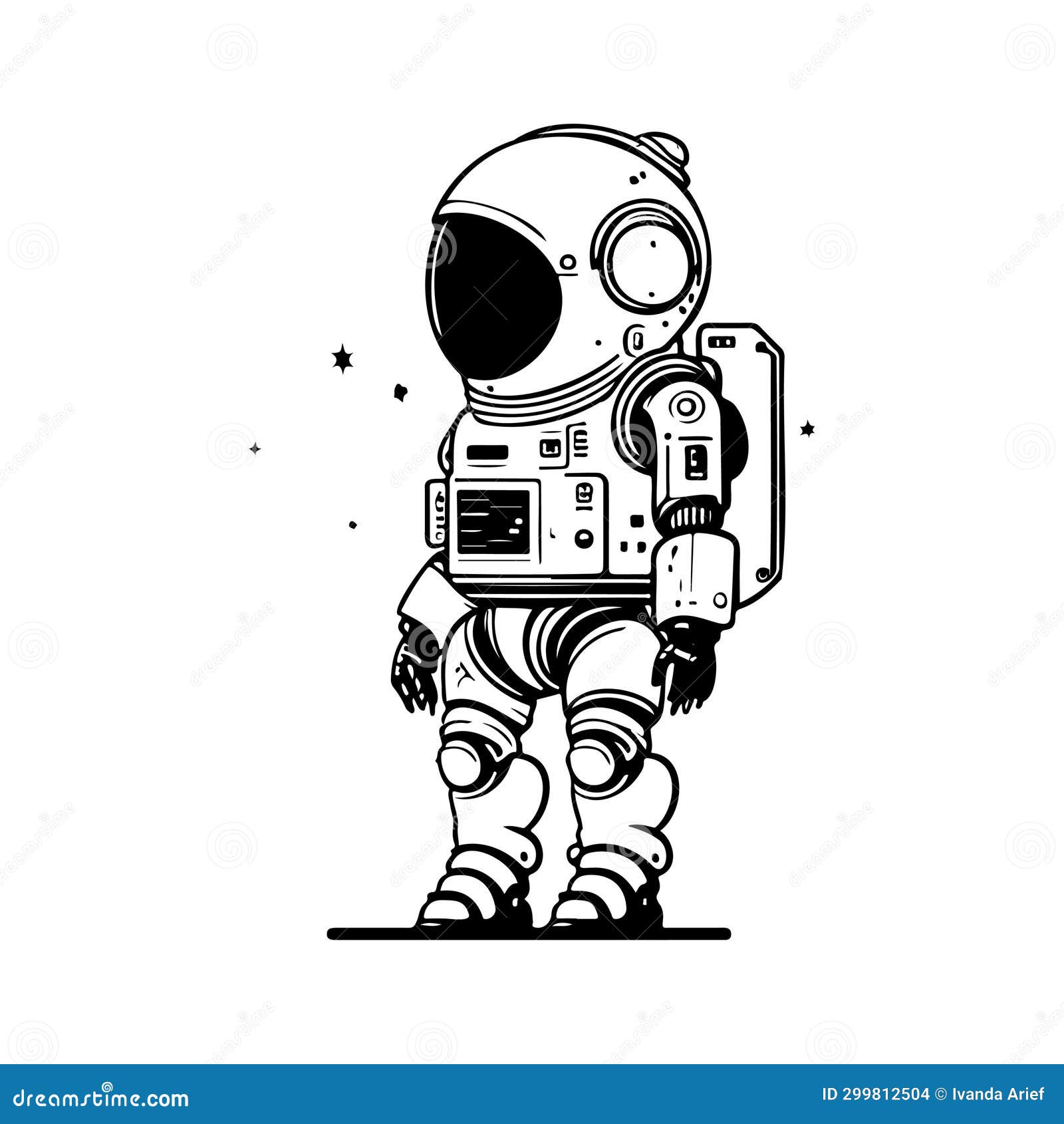 Astronaut Icon Hand Draw Black Colour Space Logo Symbol Perfect Stock ...