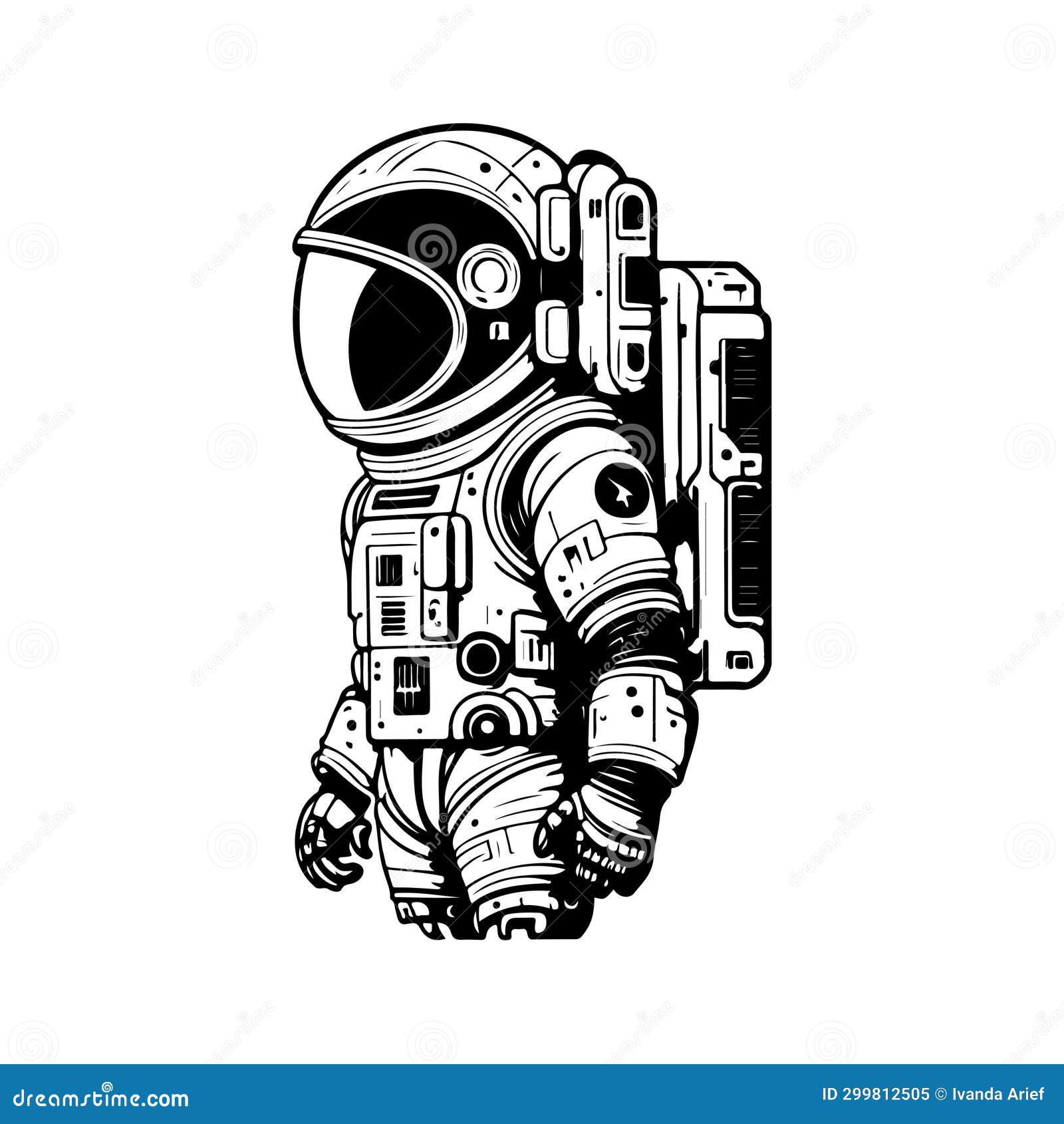 Astronaut Icon Hand Draw Black Colour Space Logo Symbol Perfect Stock ...