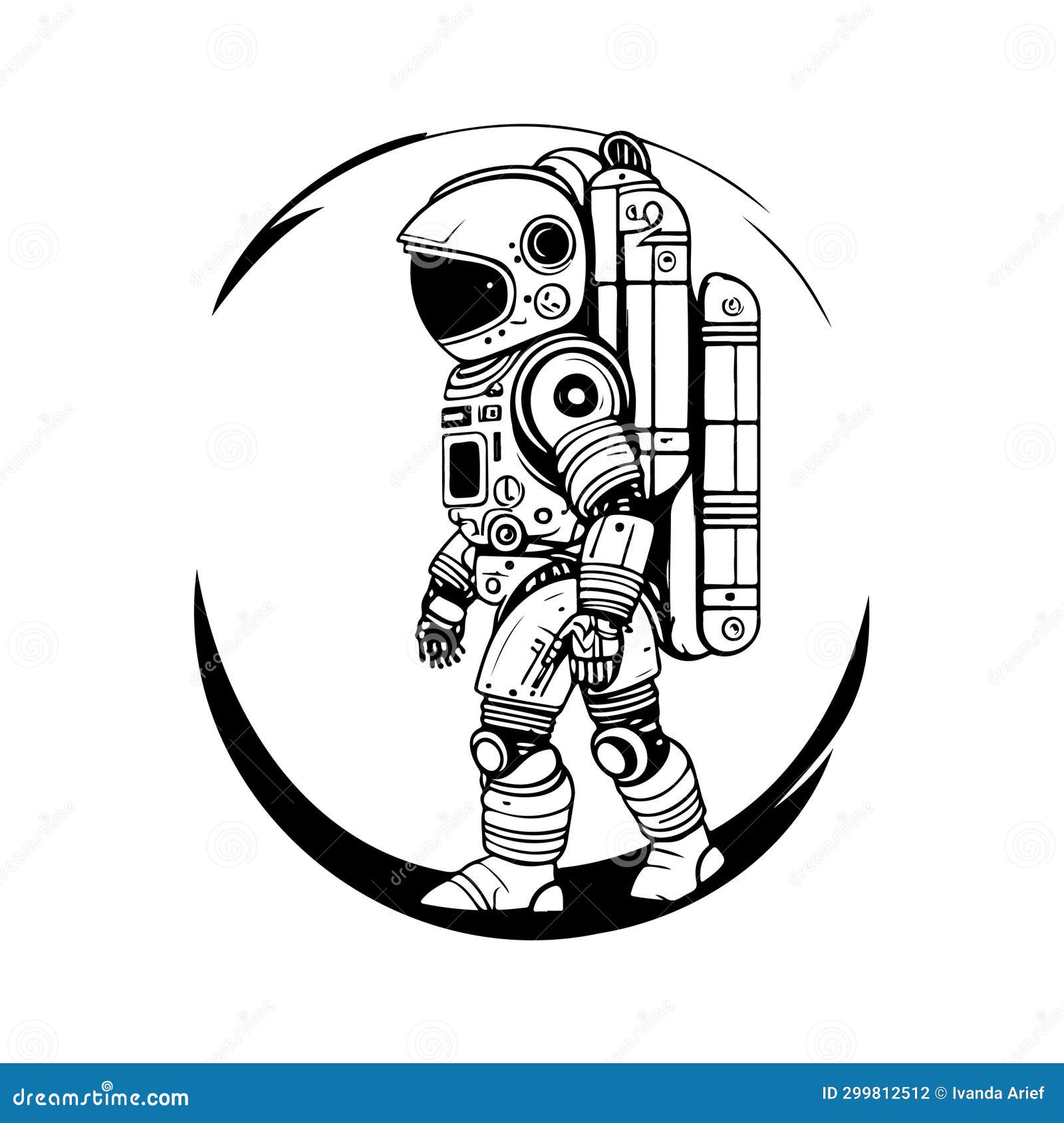 Astronaut Icon Hand Draw Black Colour Space Logo Symbol Perfect Stock ...