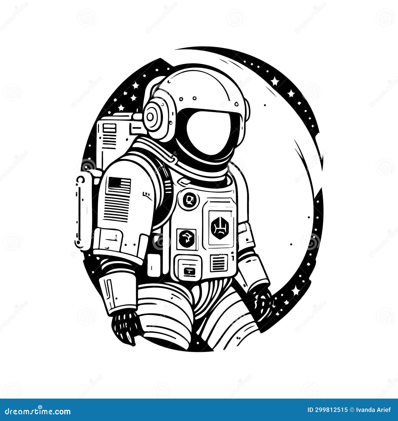 Astronaut Icon Hand Draw Black Colour Space Logo Symbol Perfect Stock ...