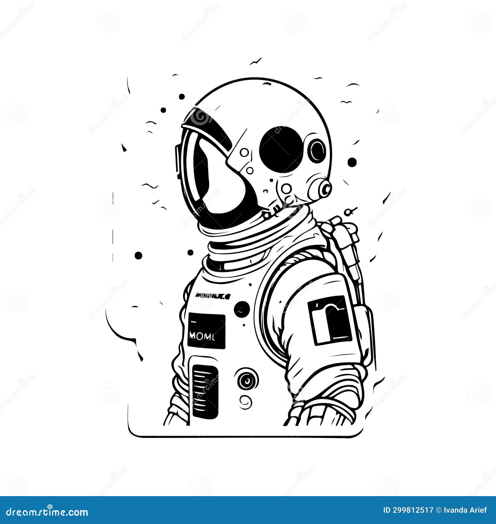 Astronaut Icon Hand Draw Black Colour Space Logo Symbol Perfect Stock ...
