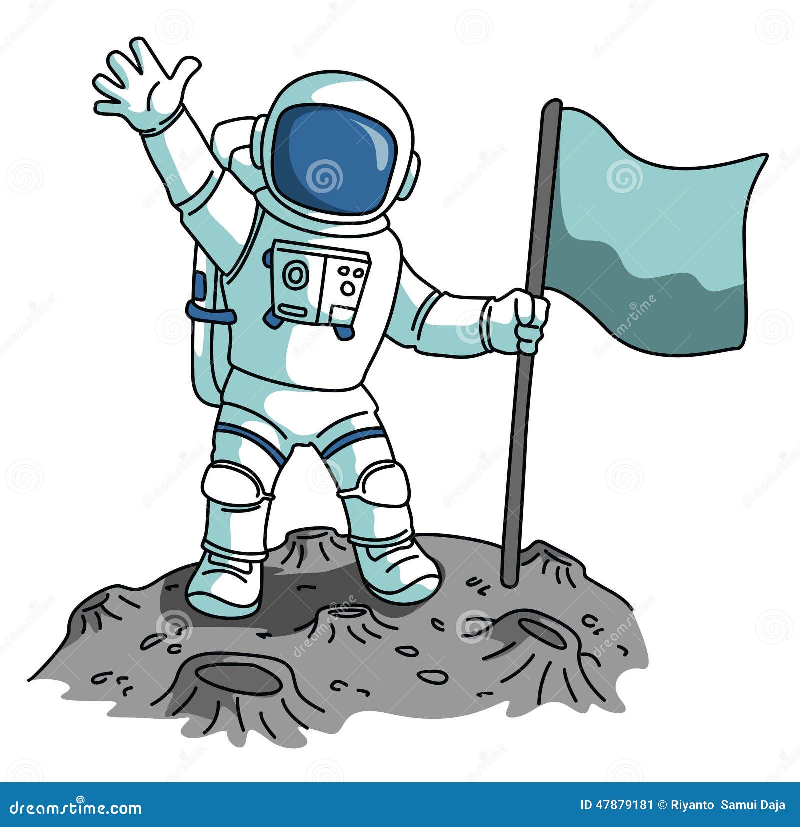 Astronaut stock vector. Illustration of outer, moon, vector - 47879181