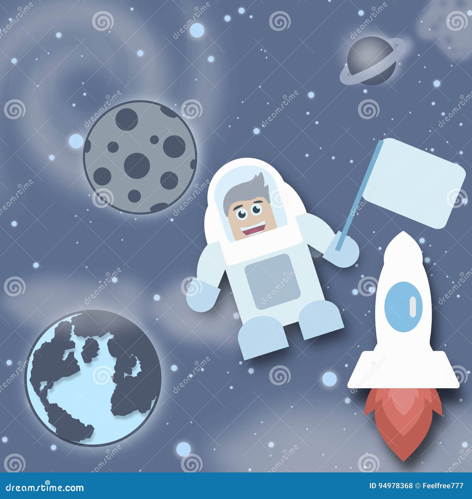 Astronaut im Kosmos stock abbildung. Illustration von kosmos - 94978368
