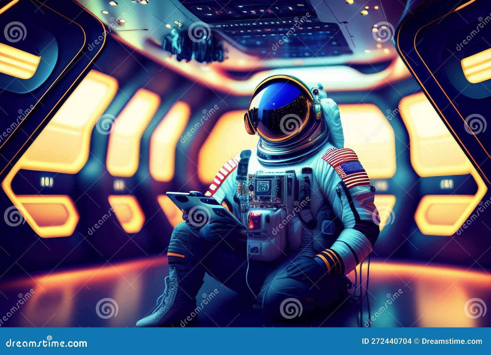 Kid Astronaut Inside Space Shuttle Flying In Zero Gravity, Spacewalk Of ...