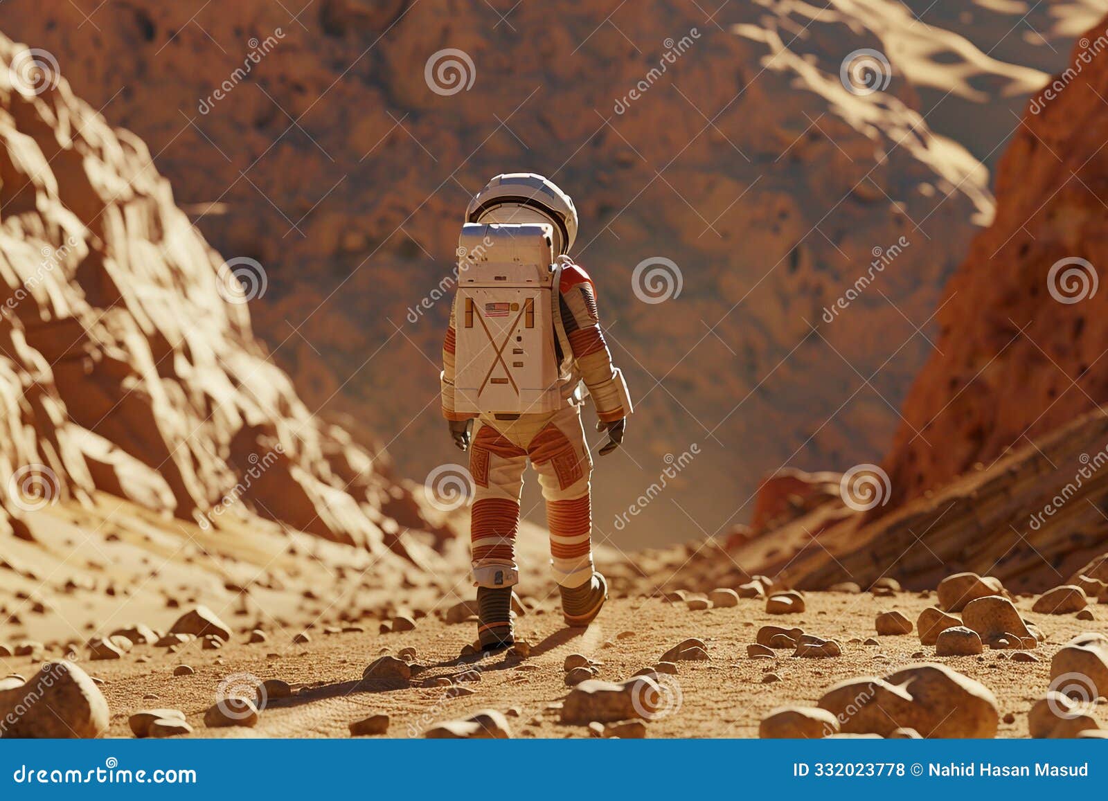 Astronaut Leading a Mission To Mars 3D Render Showcasing Leadership in ...