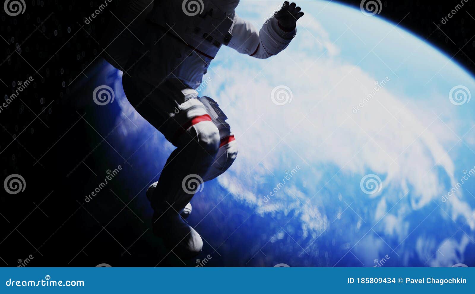 Astronaut Levitation in Space. Realistic 3d Rendering. Stock ...