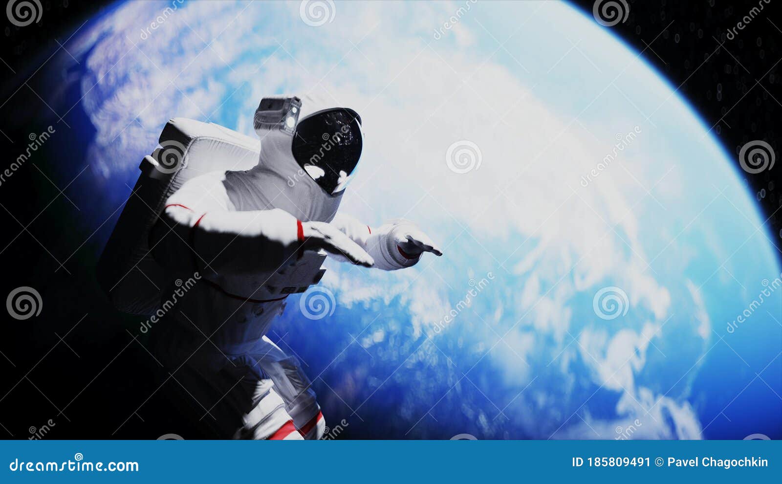 Astronaut Levitation in Space. Realistic 3d Rendering. Stock ...