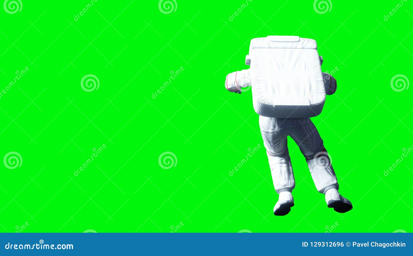 Astronaut Levitation in Space. Green Screen. 3d Rendering. Stock ...