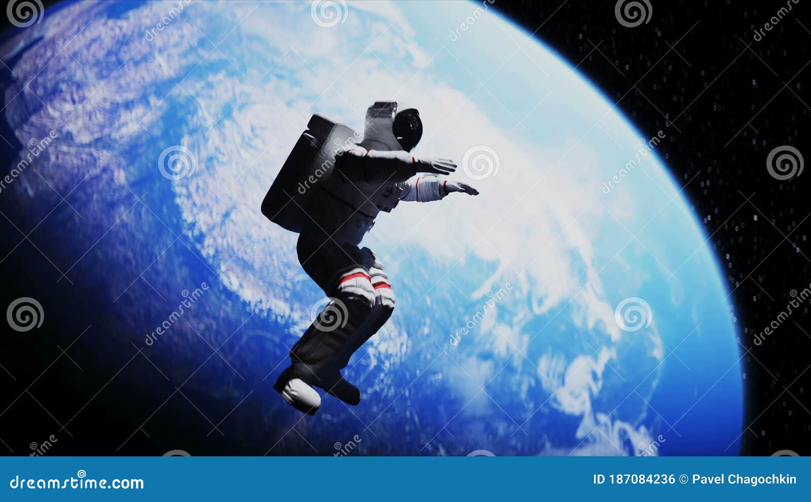 Astronaut Levitation in Space. Realistic 4k Animation. Stock Footage ...