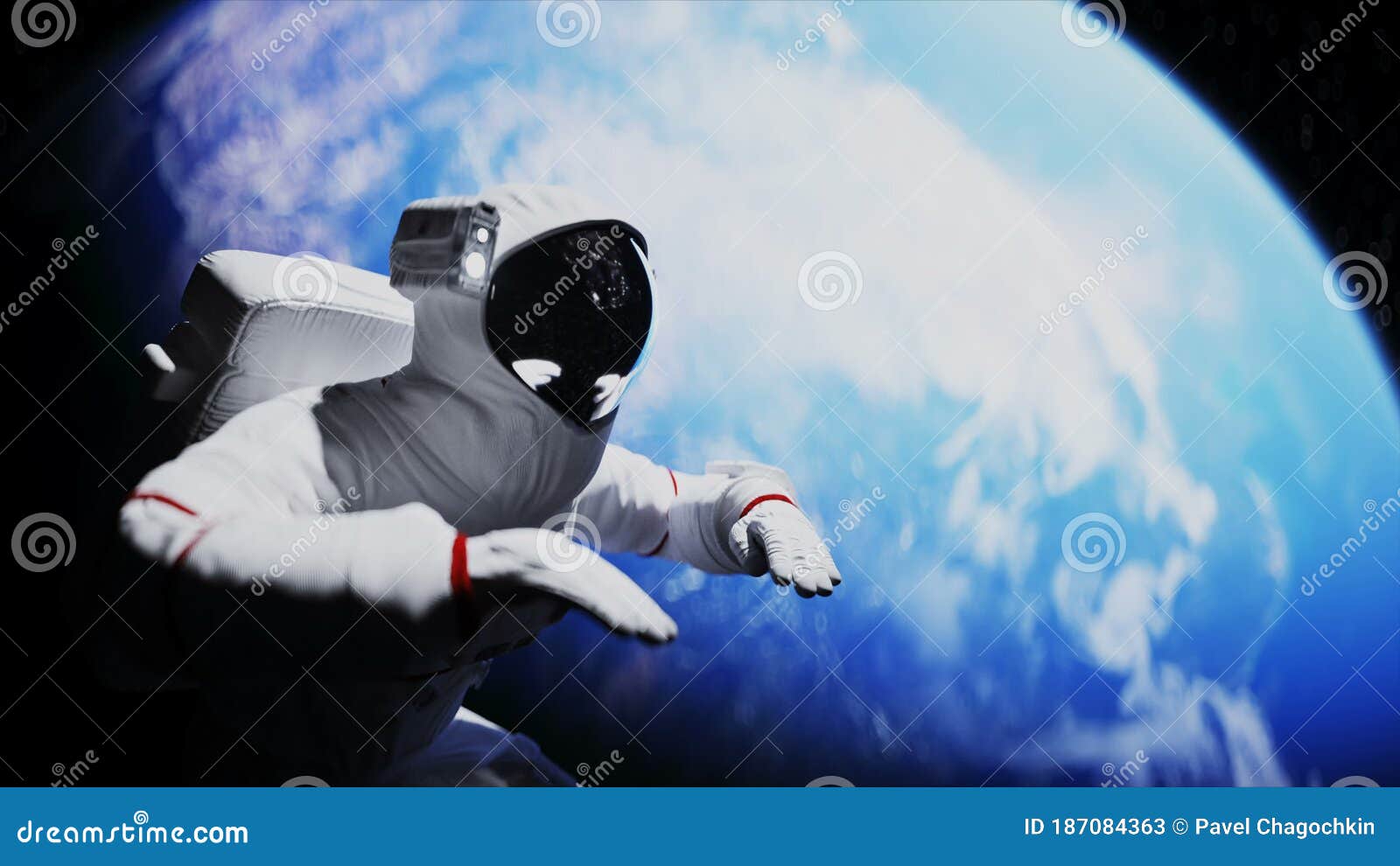 Astronaut Levitation in Space. Realistic 4k Animation. Stock Video ...