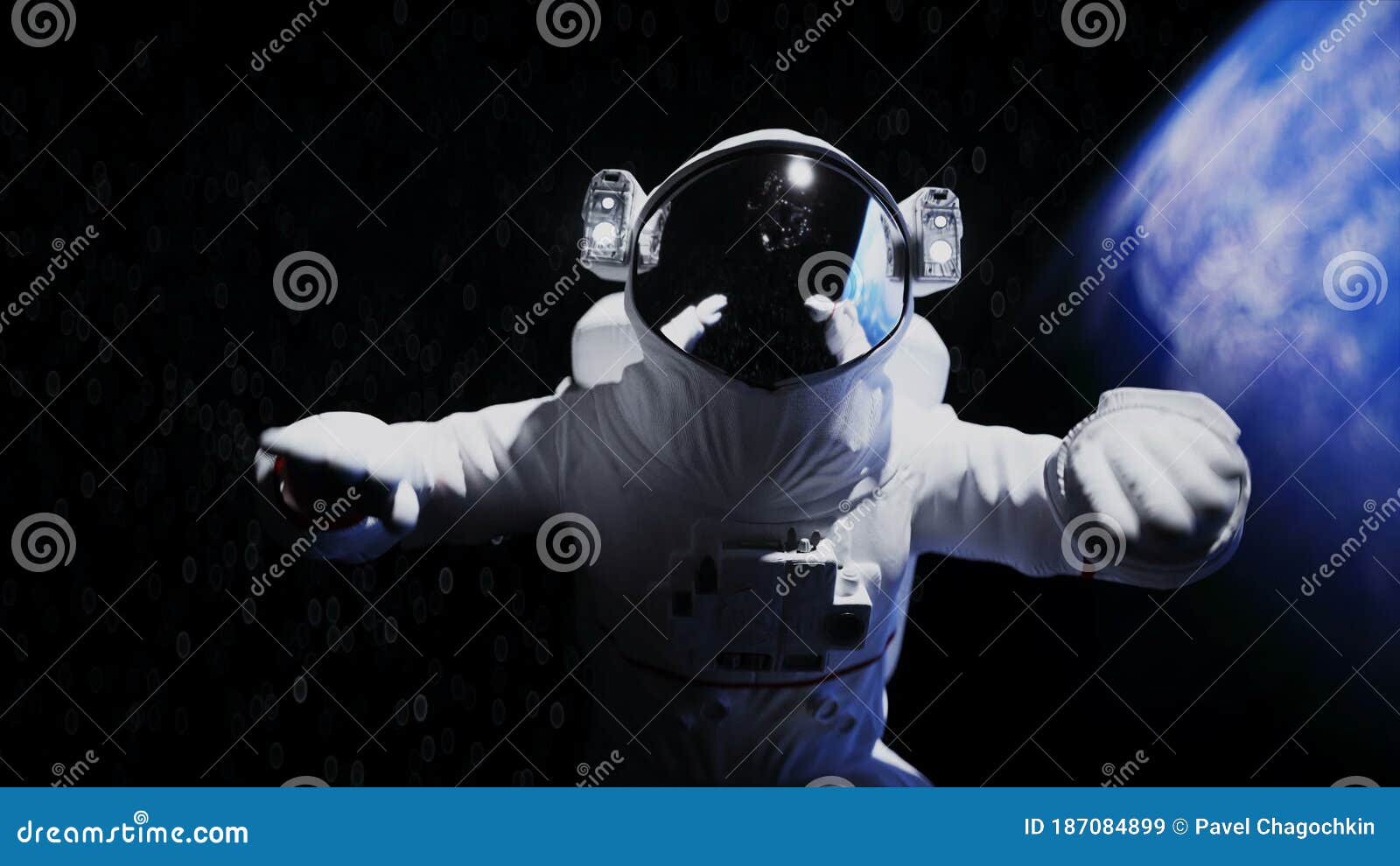 Astronaut Levitation in Space. Realistic 4k Animation. Stock Video ...