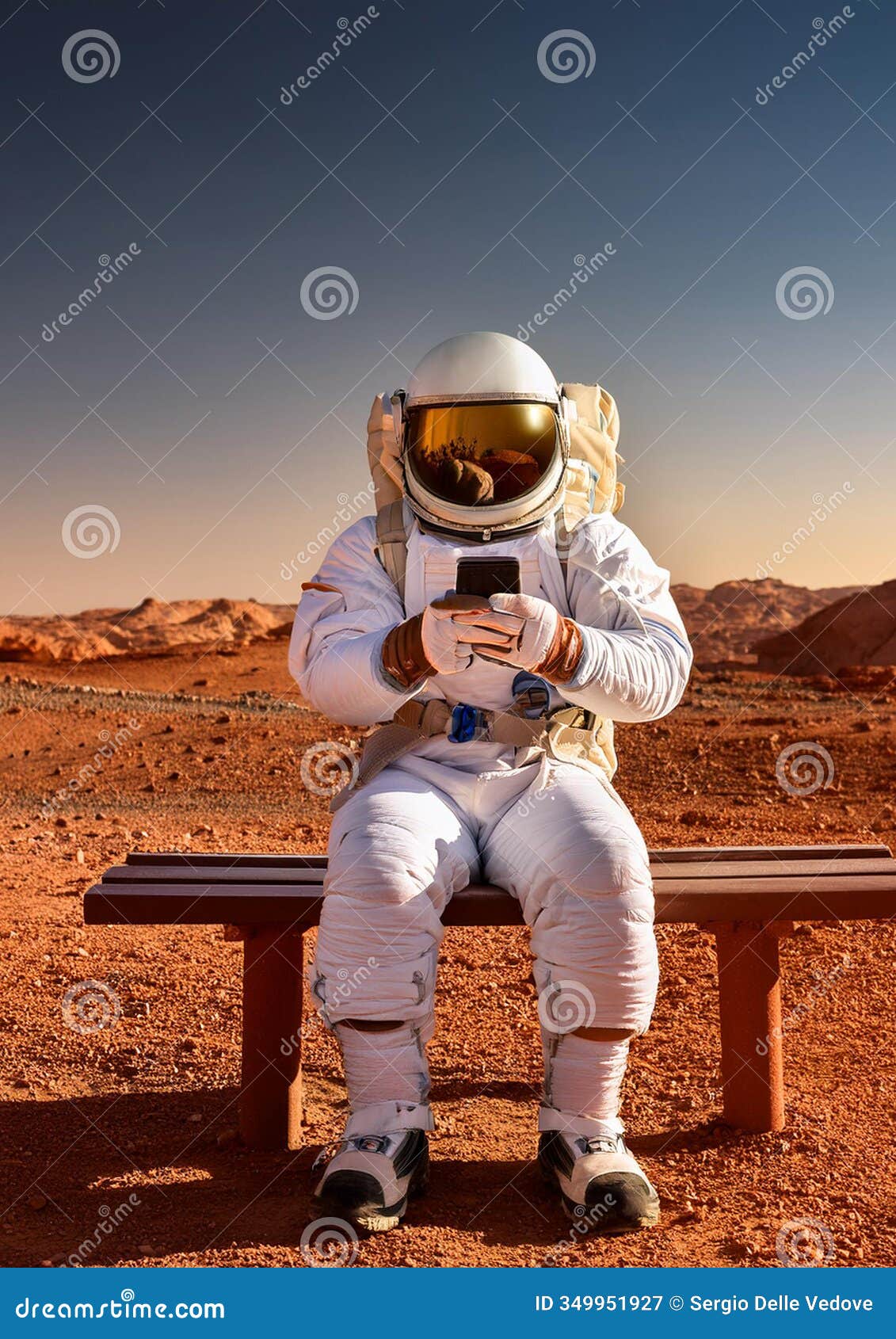 An Astronaut while Making a Phone Call Stock Illustration ...